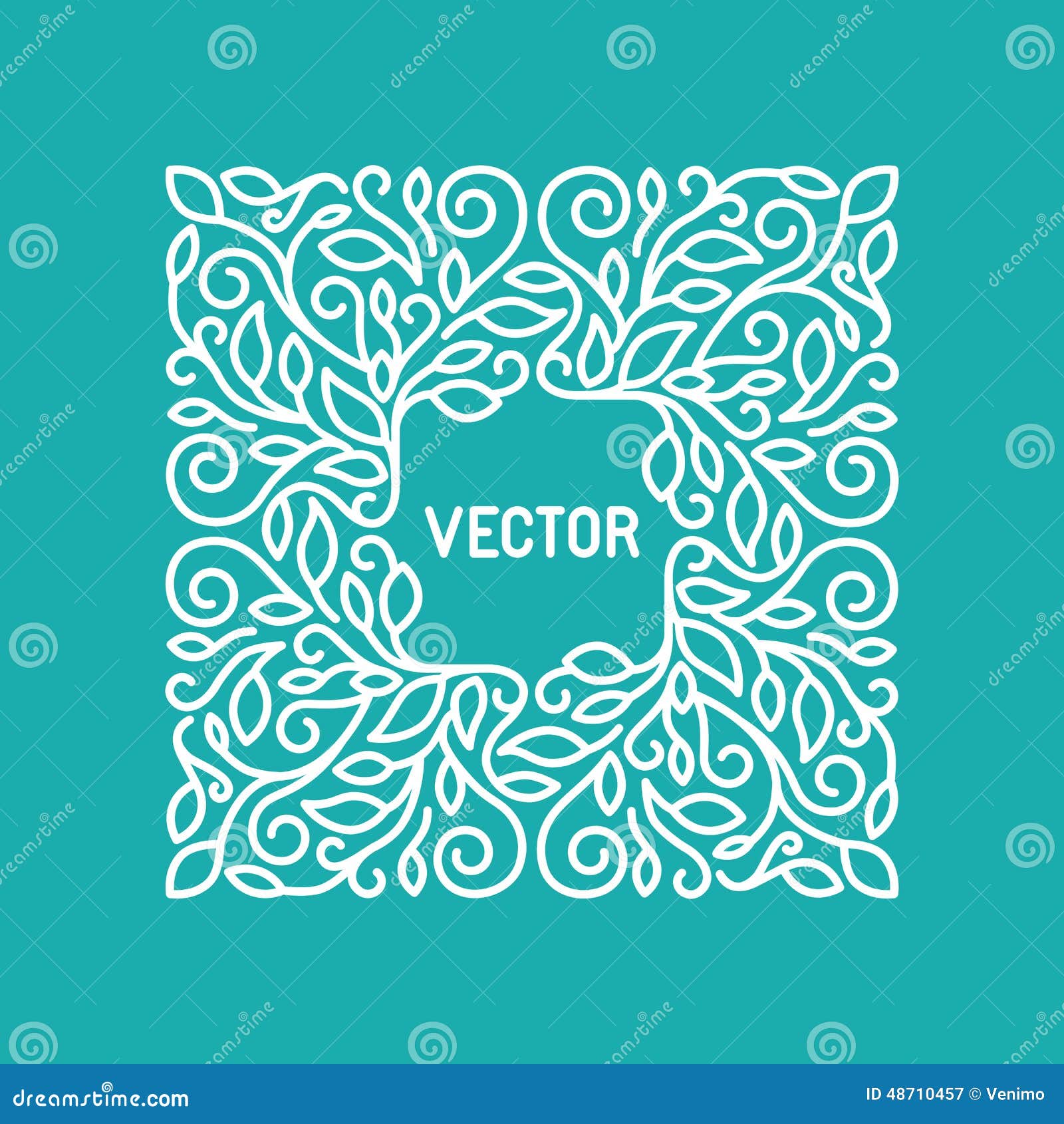 Vector Floral Frame with Copy Space Stock Vector - Illustration of ...