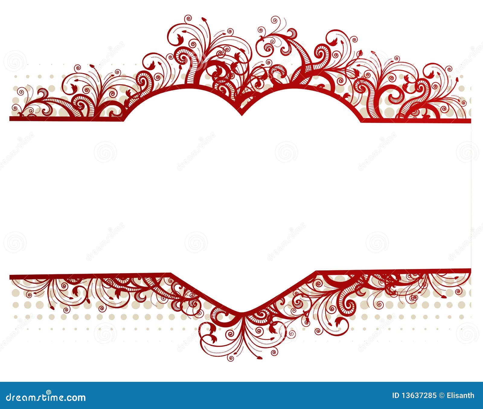 Vector Floral Frame with Heart Stock Vector - Illustration of halftone ...