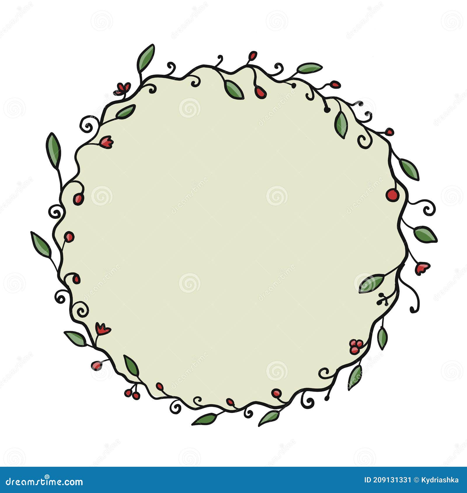 Vector Floral Frame. Sketch for Your Design Stock Vector - Illustration ...
