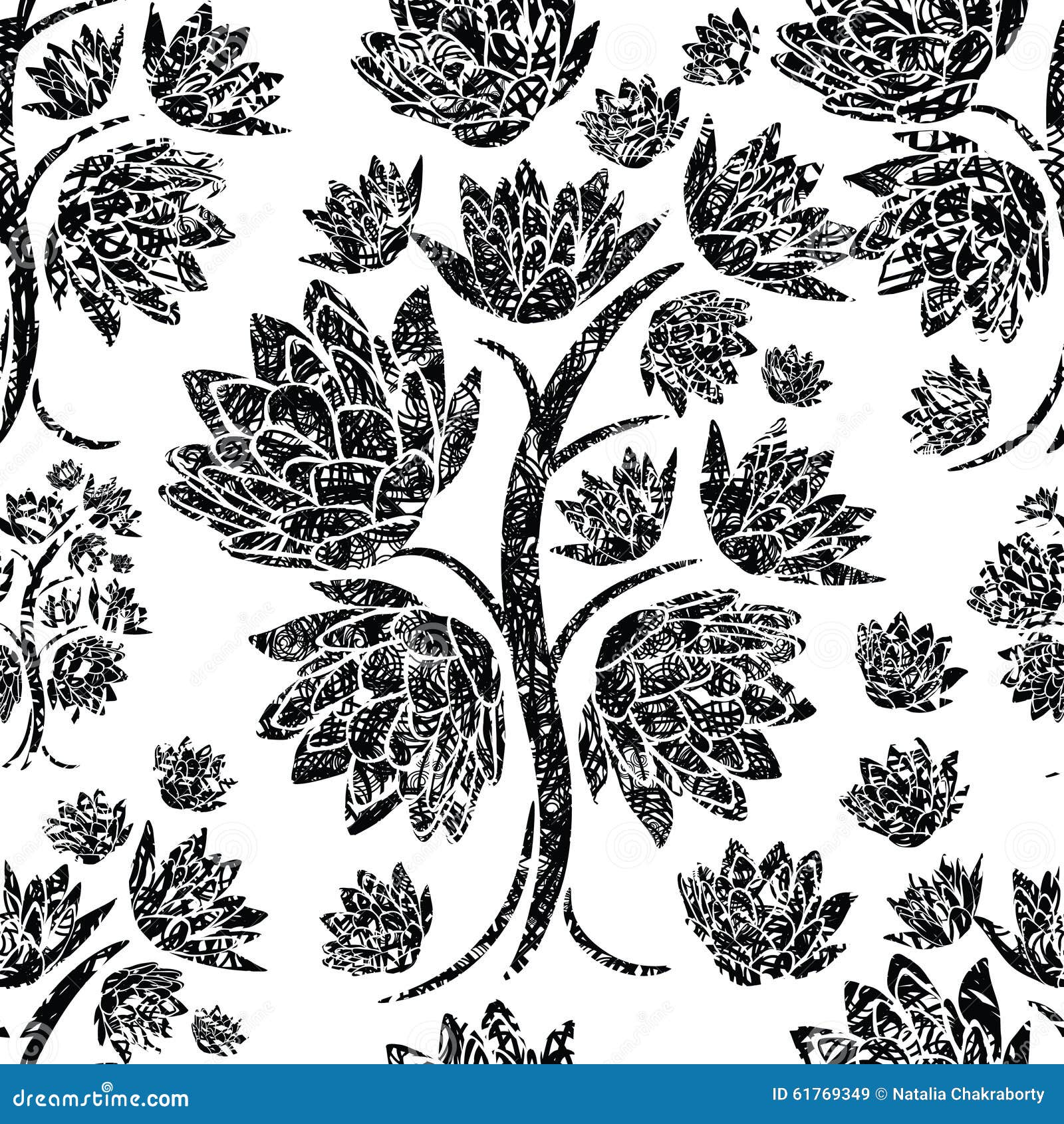 Vector Floral Grunge Pattern Stock Vector - Illustration of abstract ...