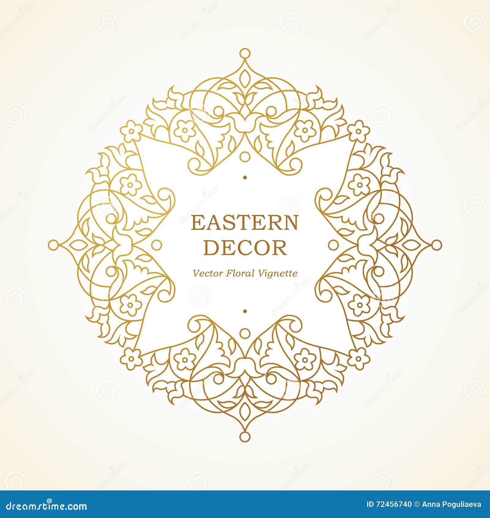 Vector Floral Line Art Frame for Design Template. Stock Vector ...