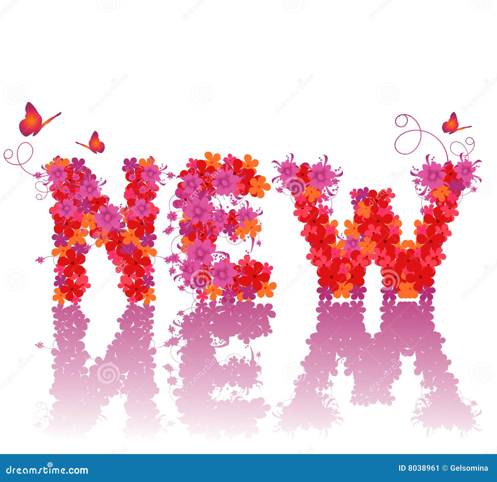 Vector floral New sign stock vector. Illustration of location - 8038961