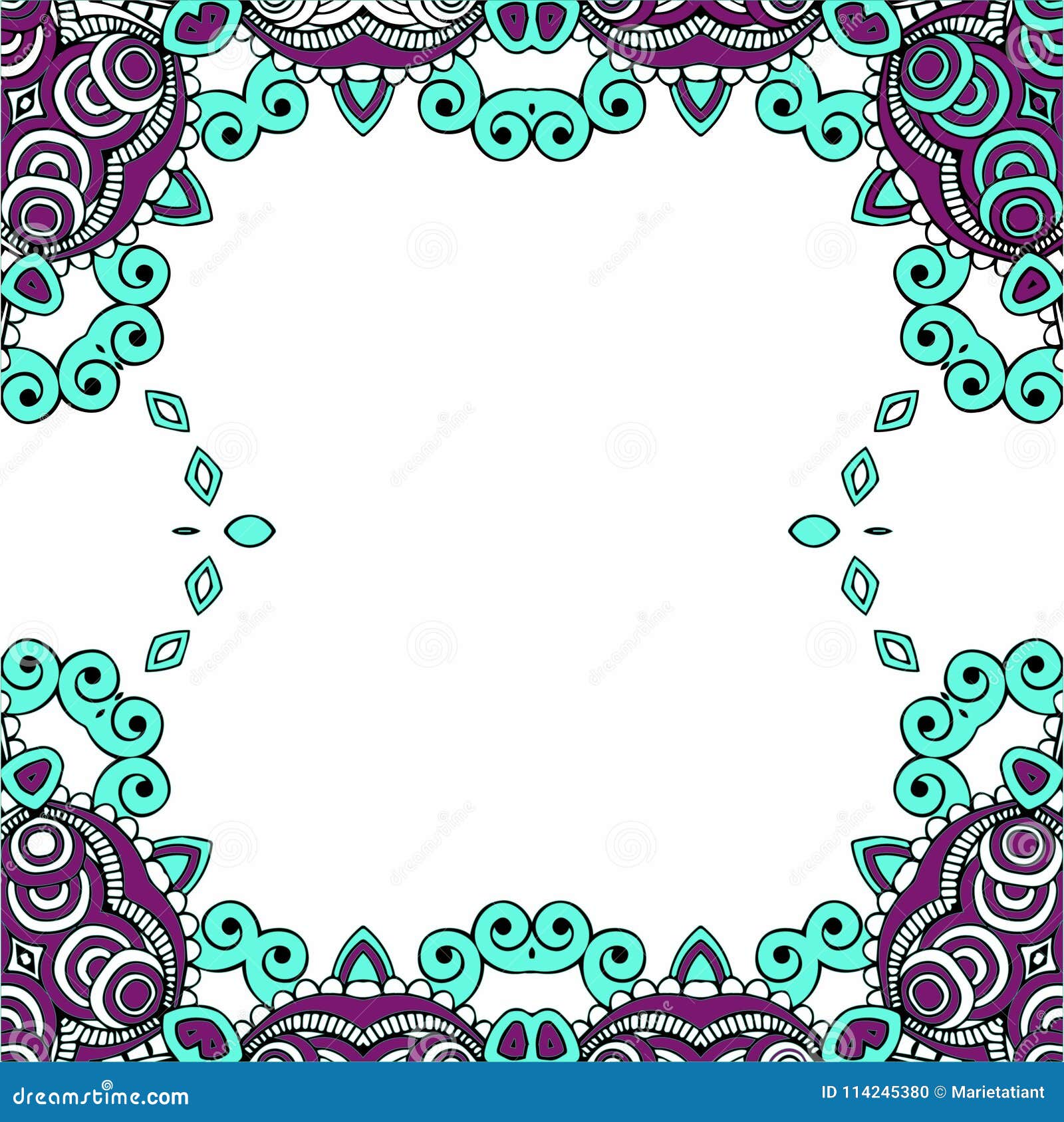 Vector floral ornament. stock vector. Illustration of card - 114245380