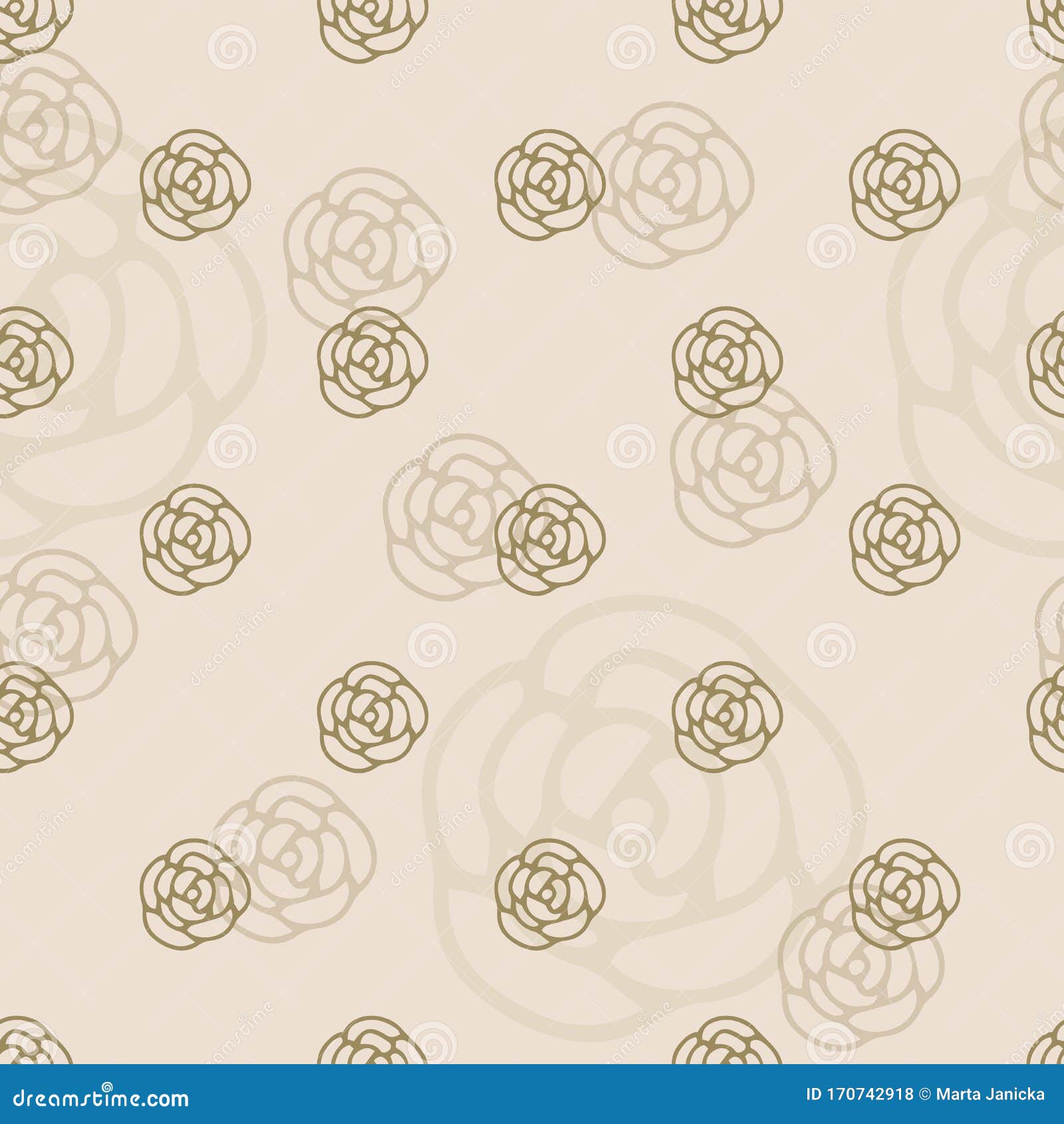 Vector Floral Pattern in Beige Stock Vector - Illustration of decor ...