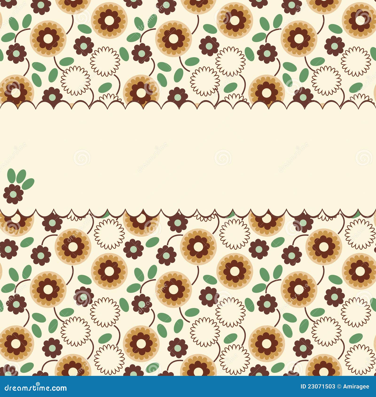 Vector Floral Pattern with a Frame Stock Vector - Illustration of ...