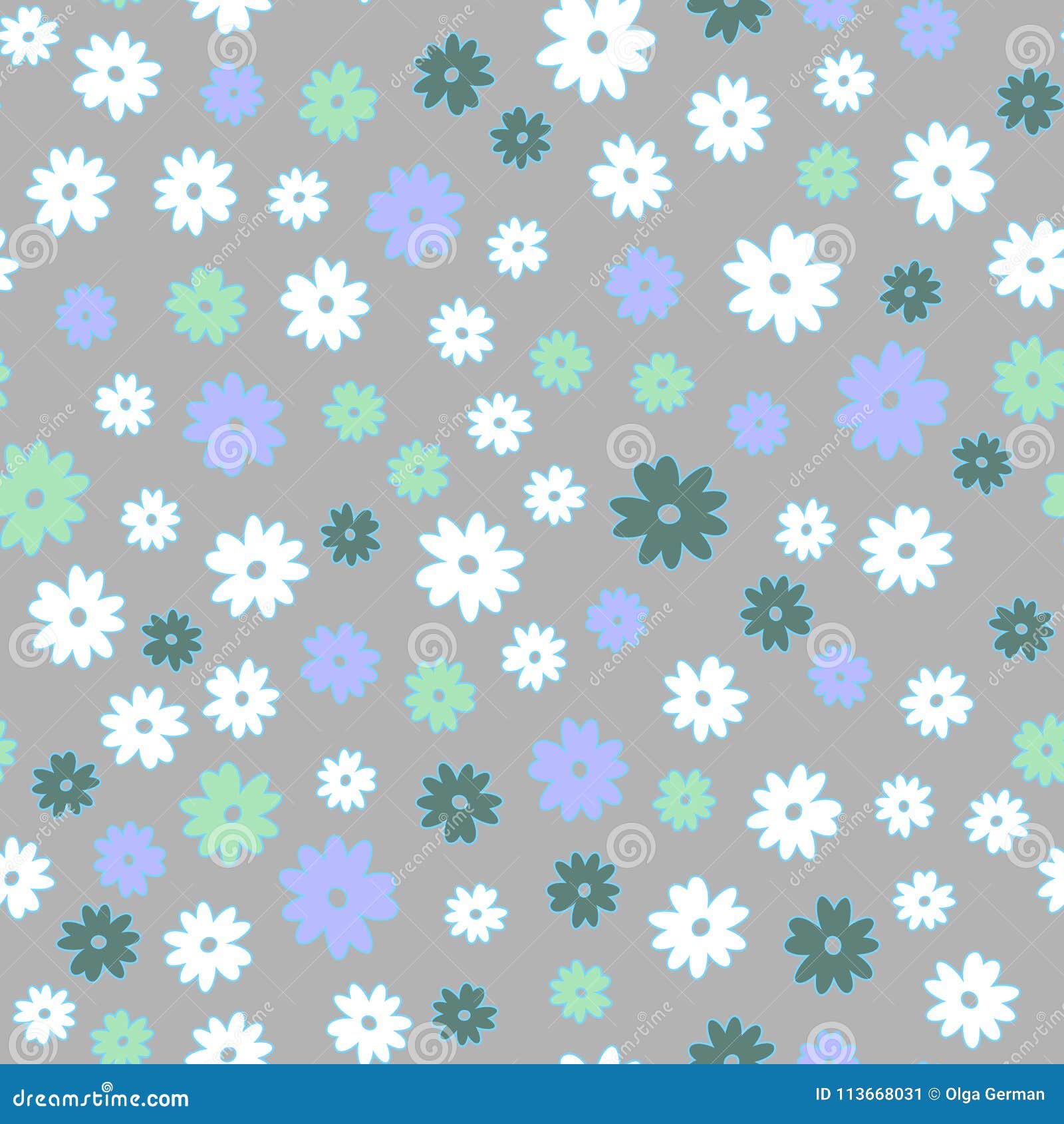 Simple Pastel Color Floral Pattern Vector Seamless Stock Vector ...