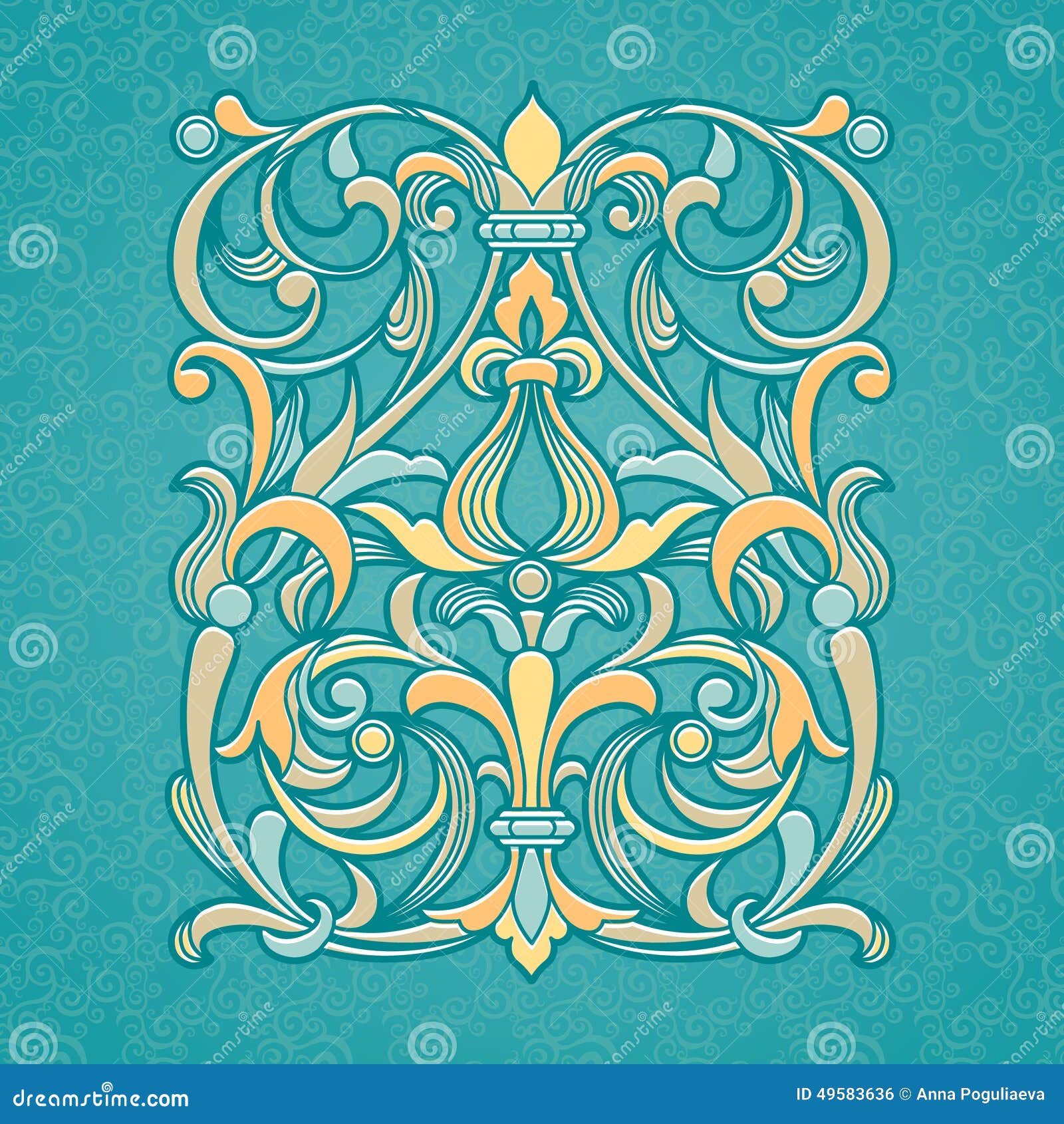 Vector Floral Pattern in Victorian Style. Stock Vector - Illustration ...
