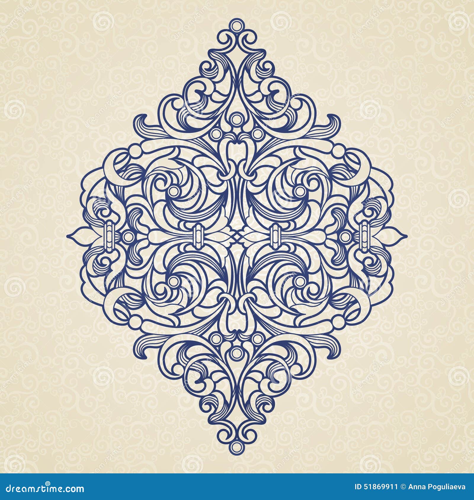 Vector Floral Pattern in Victorian Style. Stock Vector - Illustration ...