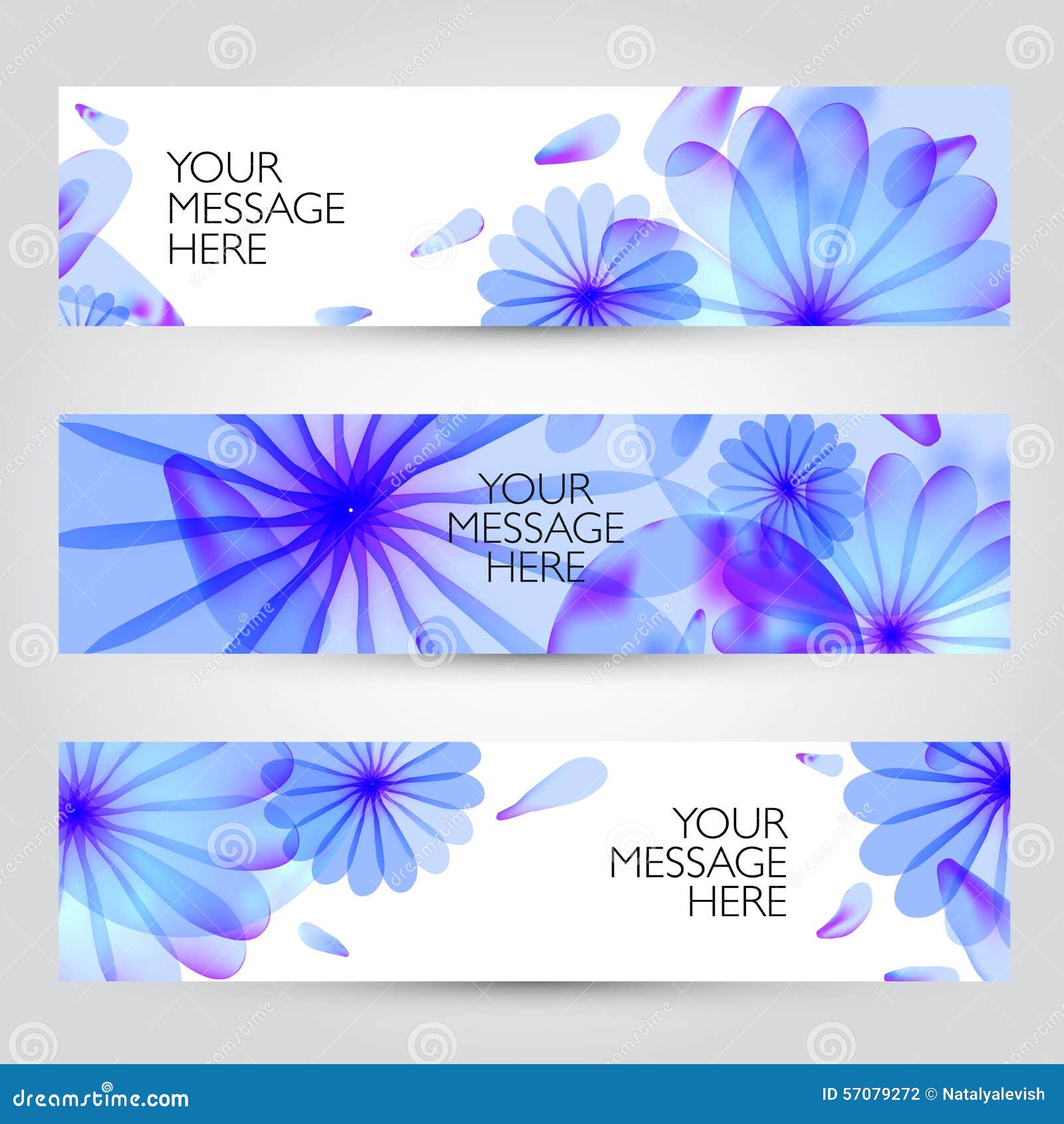 Vector Floral and Plant Banners Set Stock Vector - Illustration of ...
