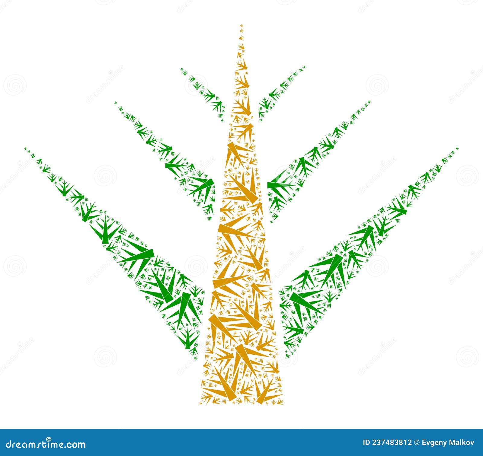Floral Plant Recursion Icon Collage Of Self Icons Stock Vector