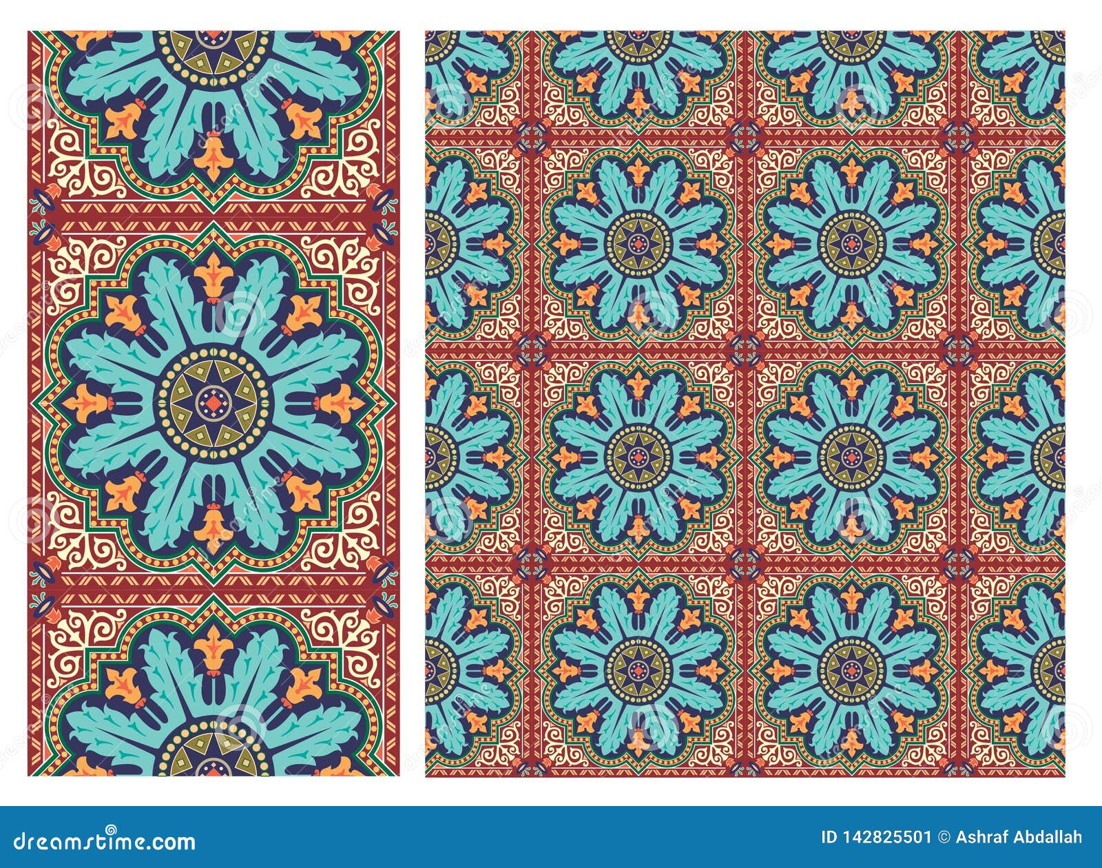 Floral Seamless Decorative Pattern Stock Vector, Use for Tiled ...