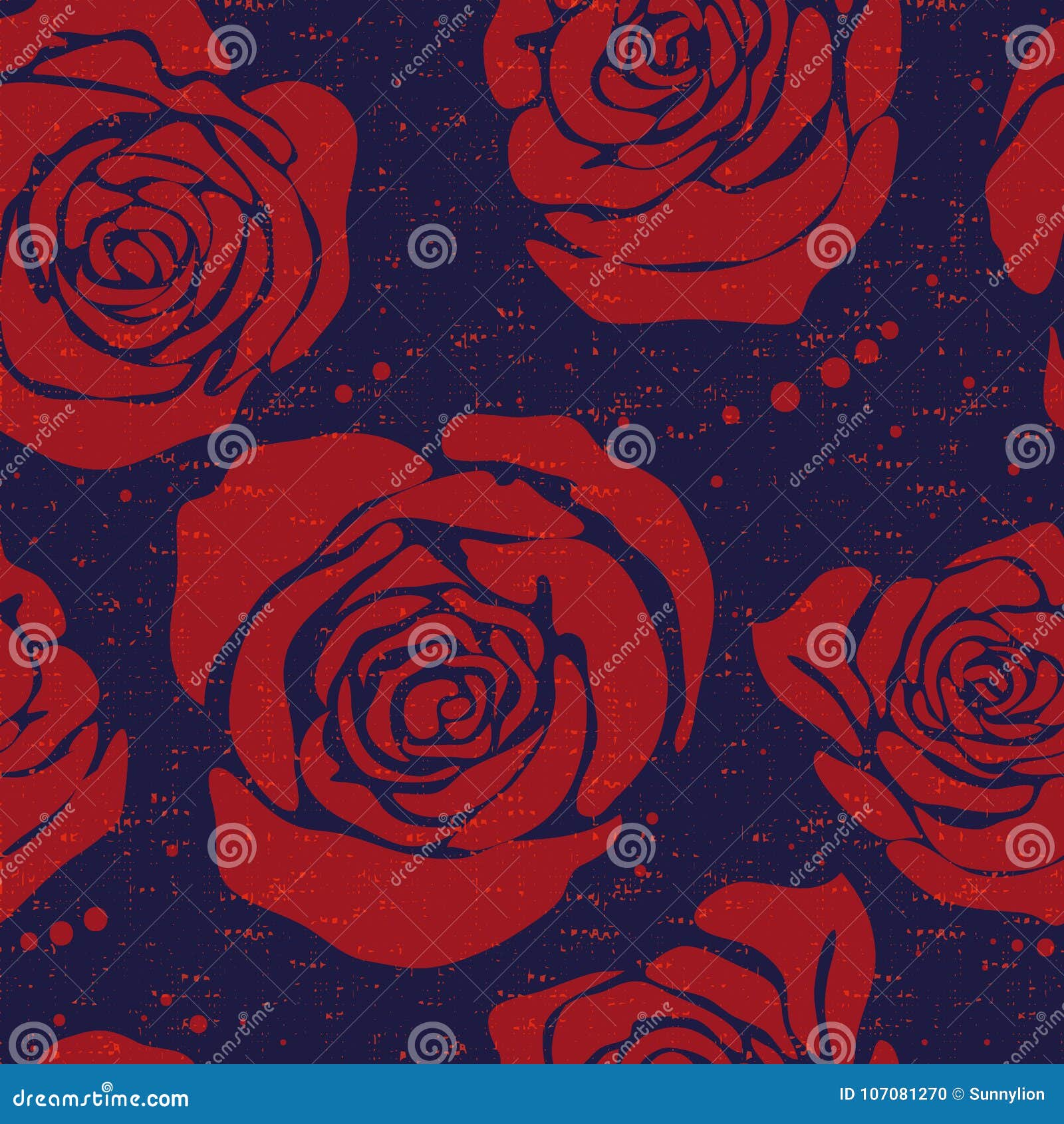 Vector Floral Seamless Pattern with Big Decorative Stock Vector ...