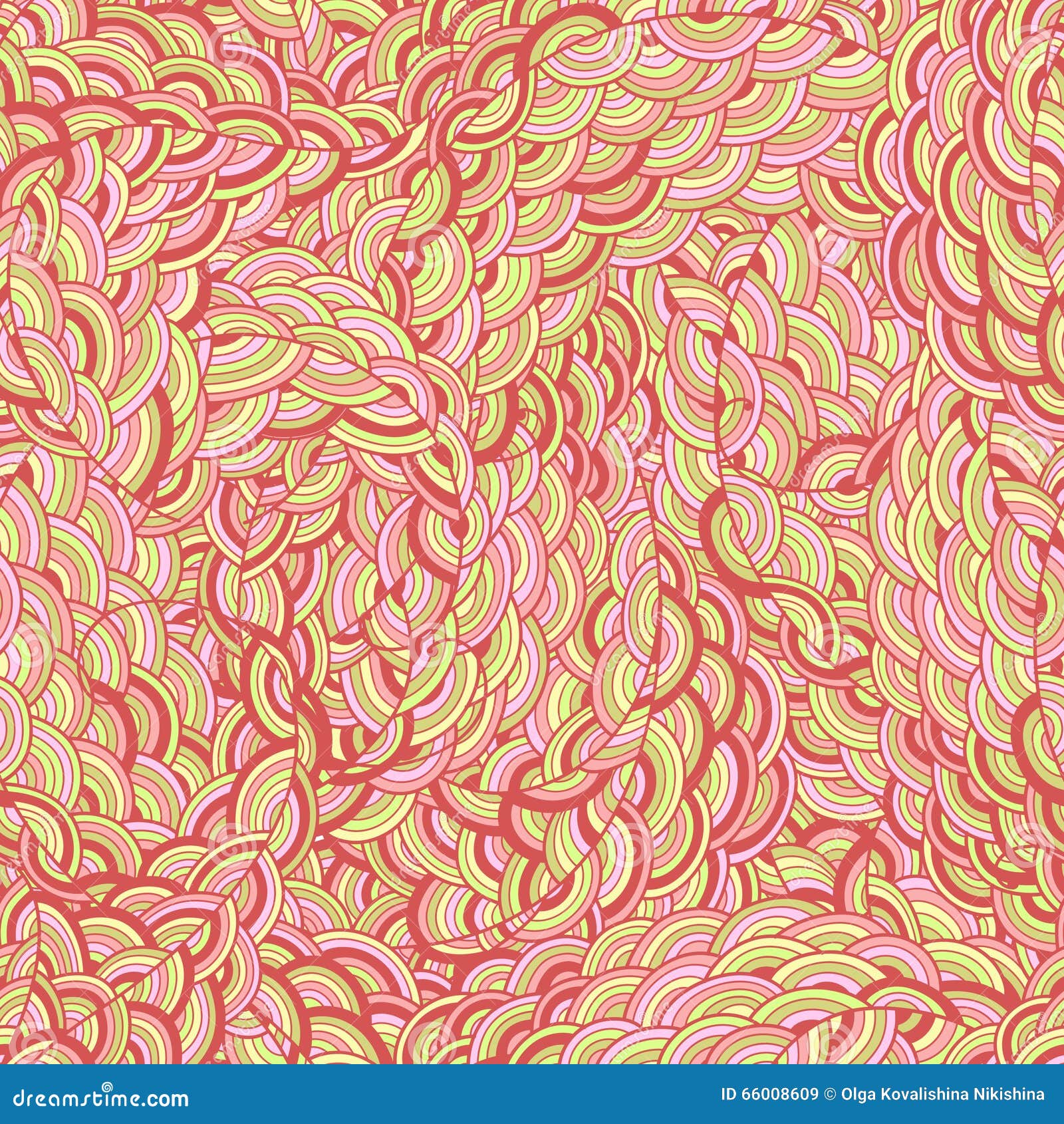 Vector Floral Seamless Pattern in Dudling Style. Stock Vector ...