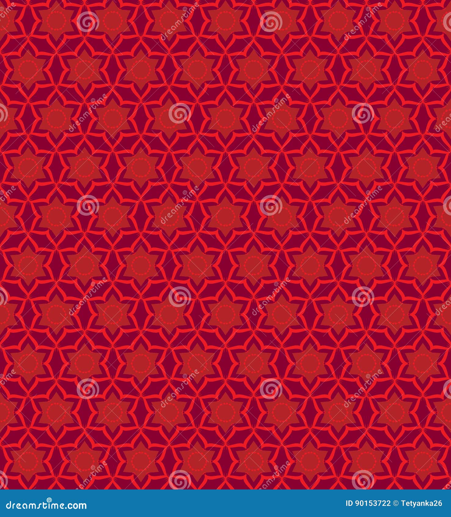 Vector Floral Seamless Pattern in Red Colors Stock Vector ...
