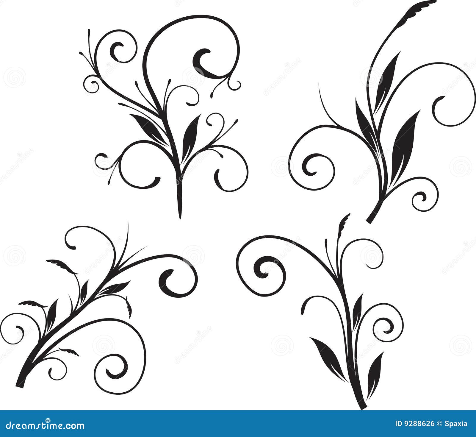 Vector floral set stock vector. Illustration of filigree - 9288626