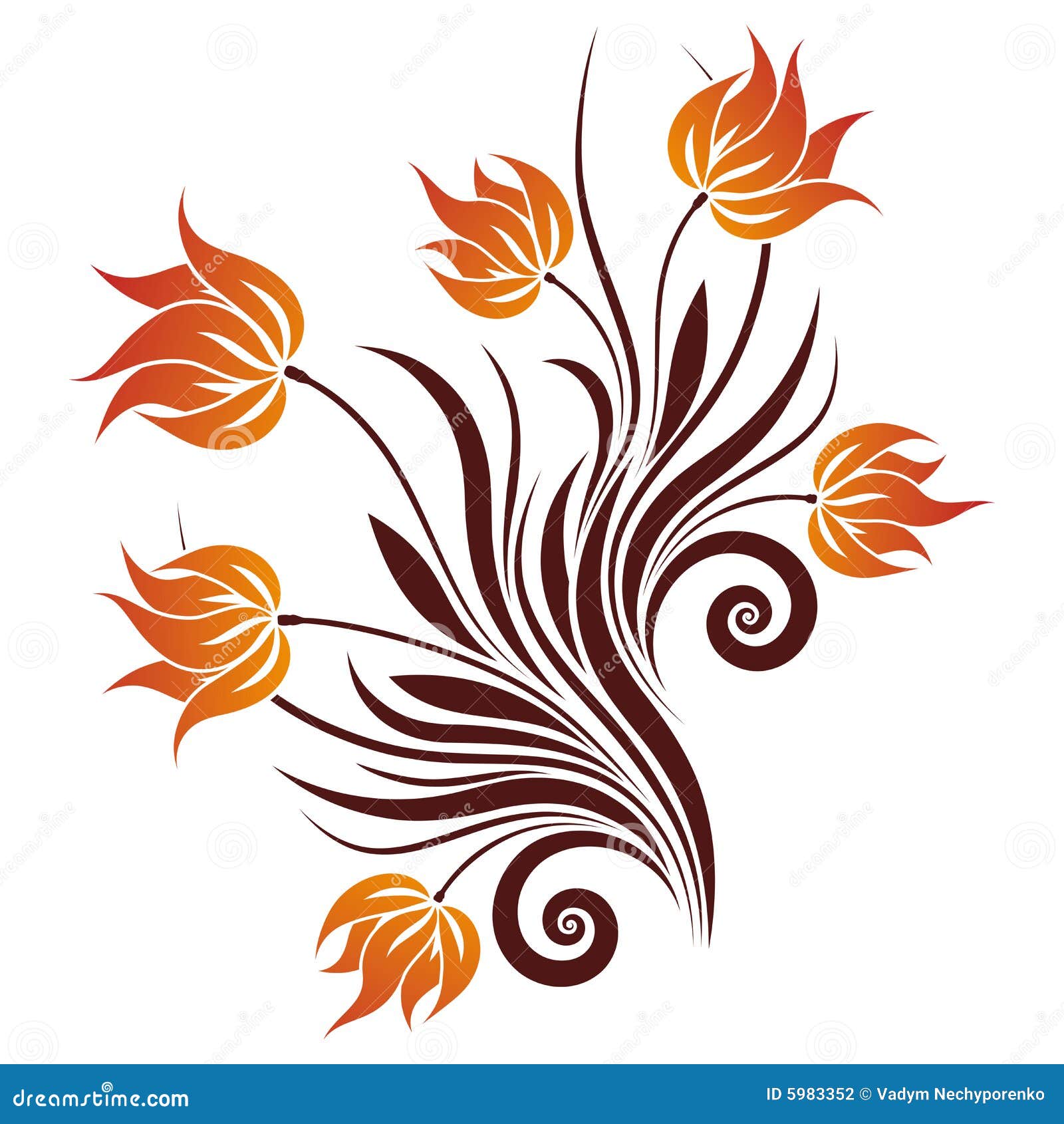 Vector Floral Swirl stock vector. Illustration of branch - 5983352