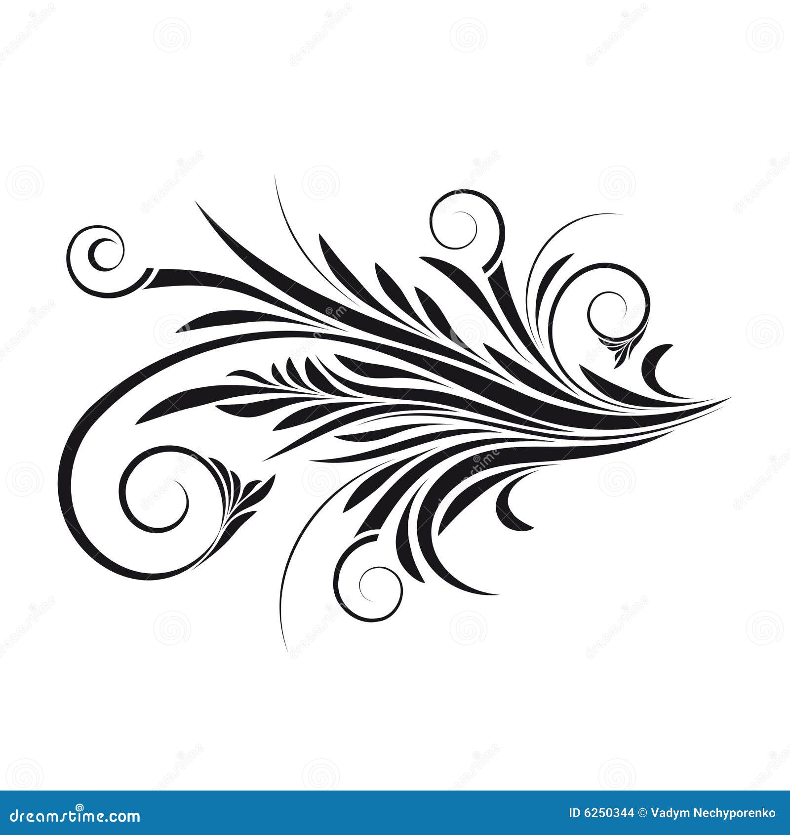 Vector Floral Swirl stock vector. Illustration of plant - 6250344
