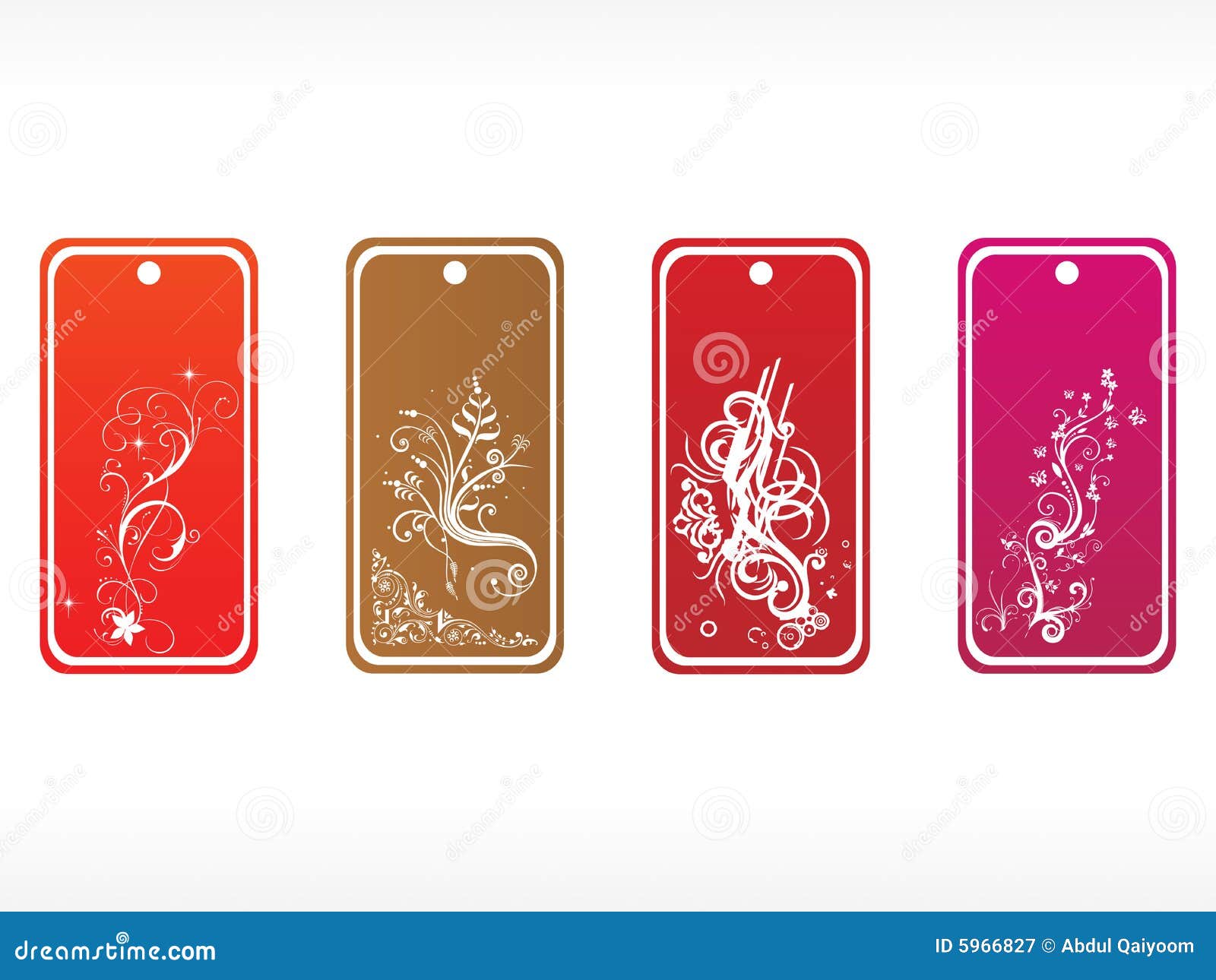 Vector Floral Tags with White Frame Stock Vector - Illustration of name ...