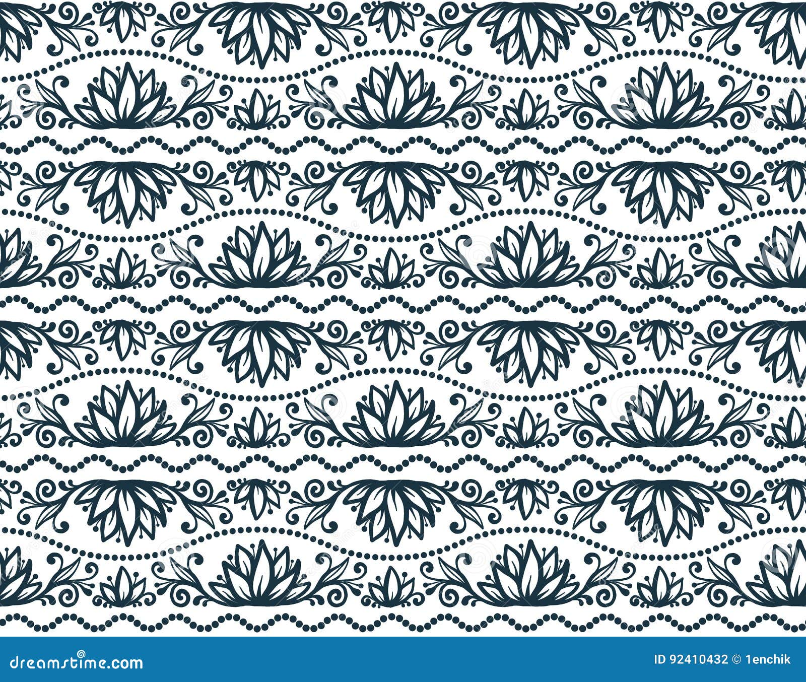 Vector Floral Tribal Style Seamless Pattern Tile Stock Vector ...