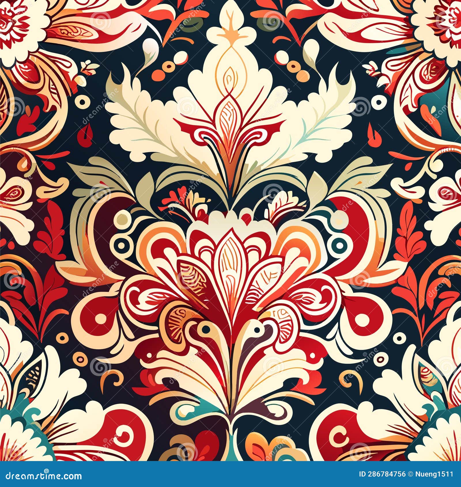 Floral Arts Pattern Design Seamless Illustion Background_051 Stock ...