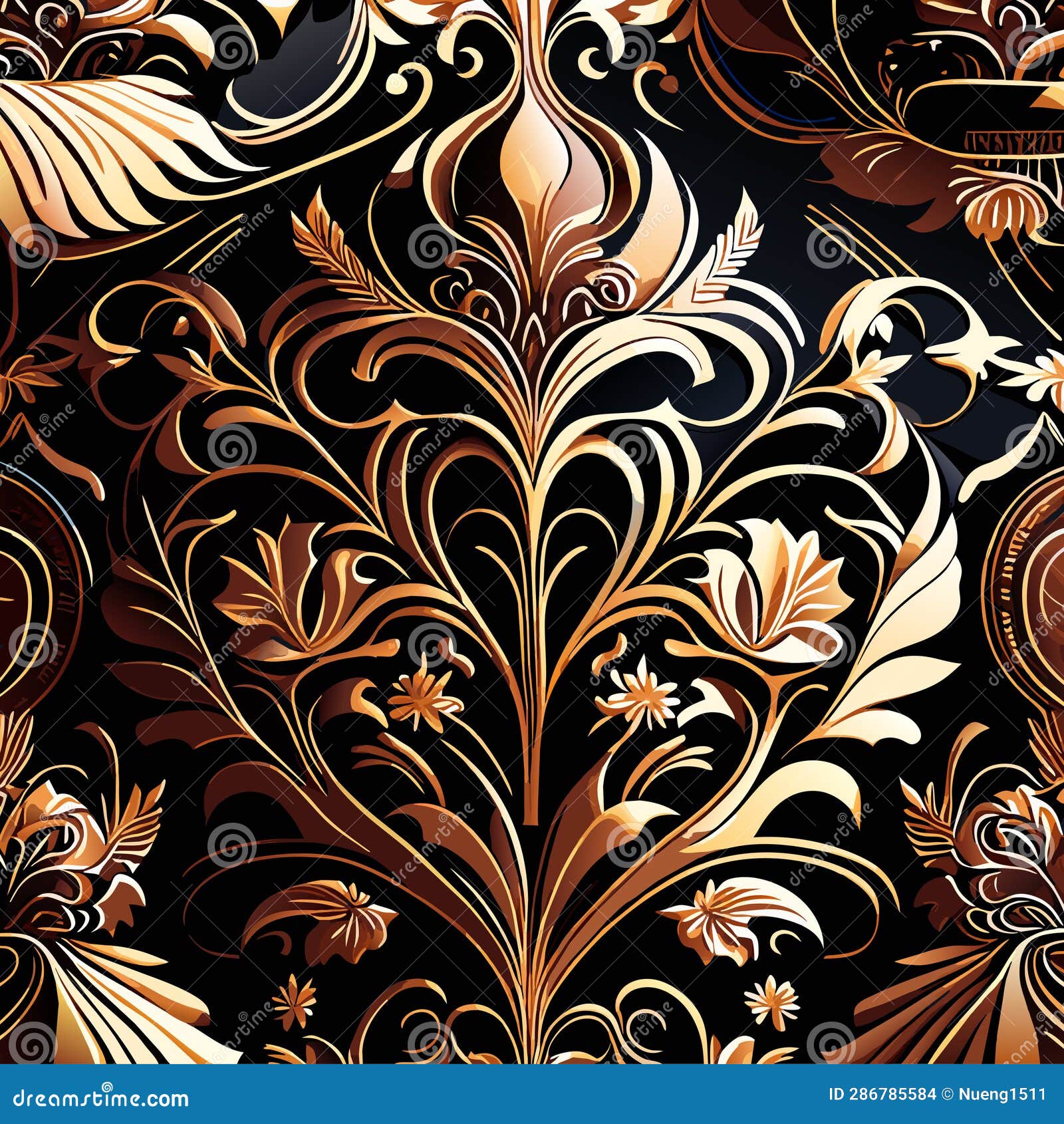 Floral Arts Pattern Design Seamless Illustion Background_063 Stock ...