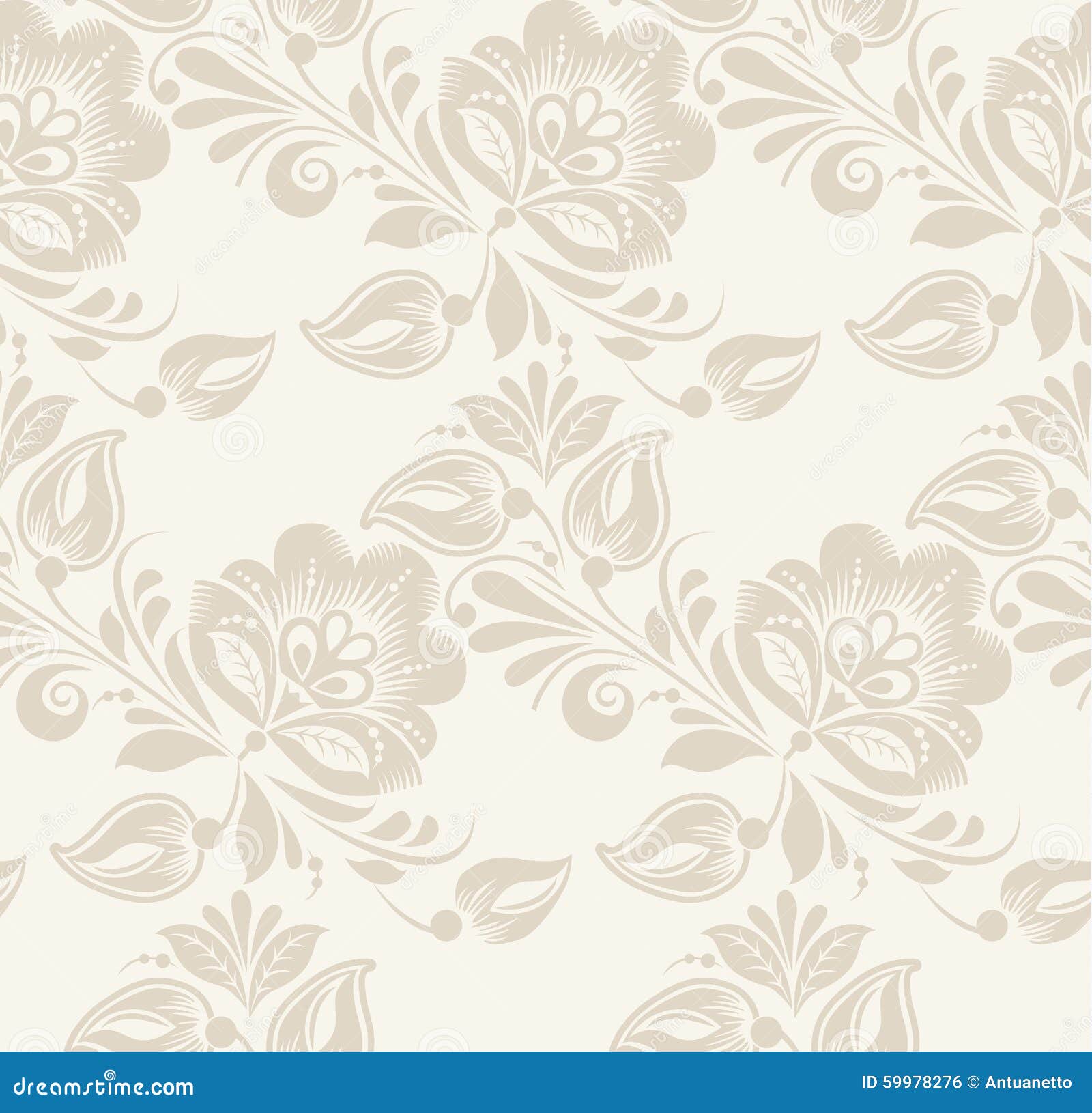 Vector Floral Vintage Rustic Seamless Pattern Stock Vector ...