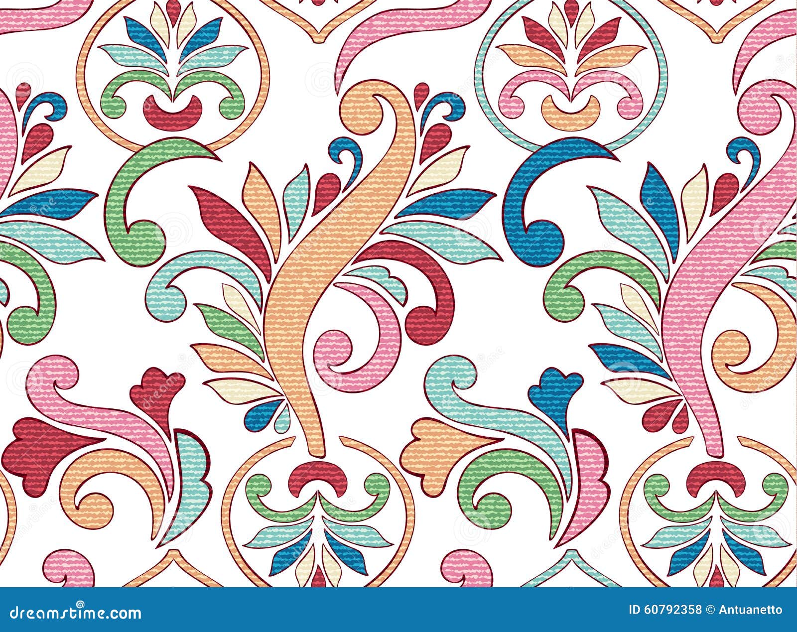 Vector Floral Vintage Rustic Seamless Pattern Stock Vector ...