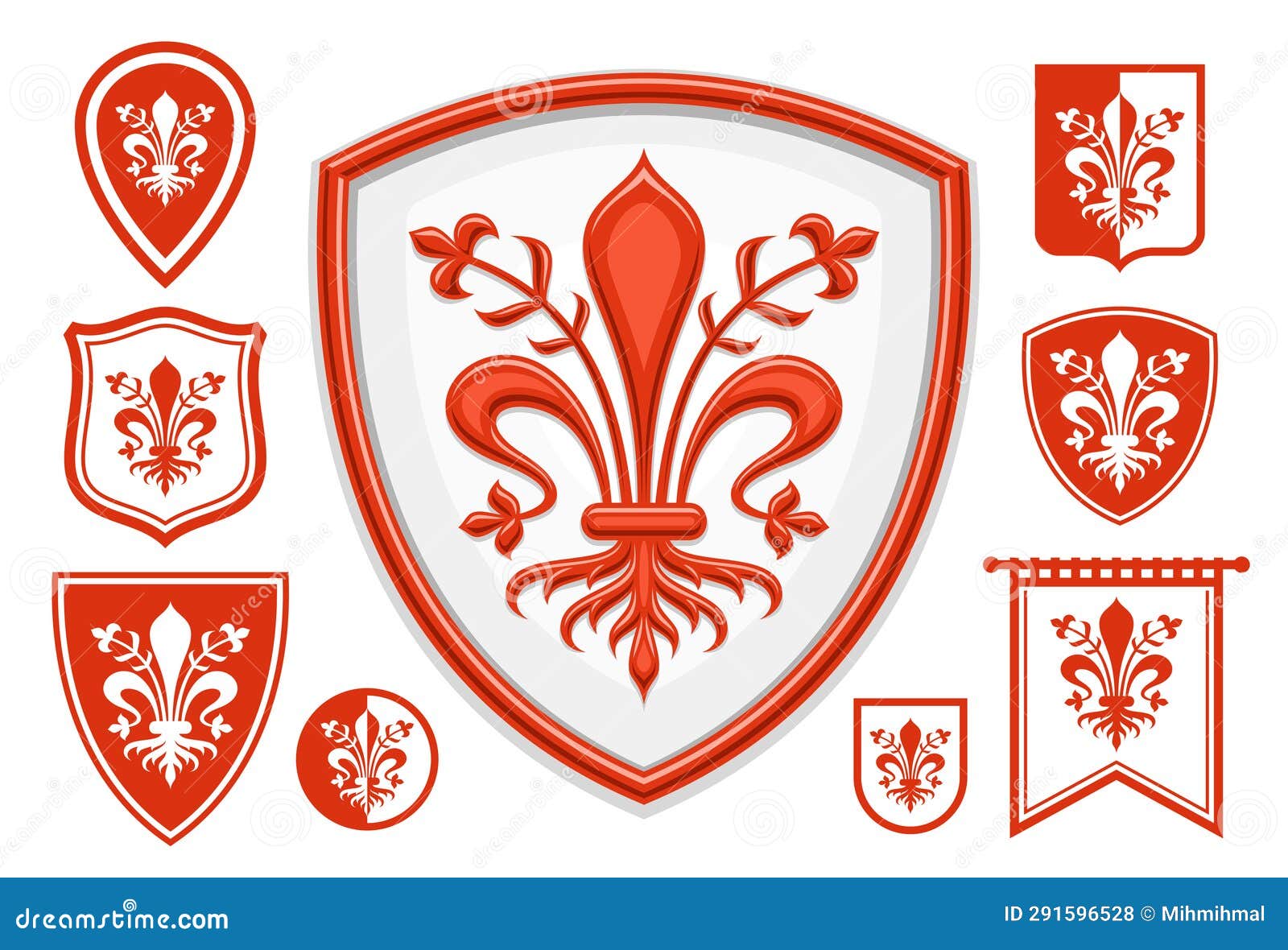 Vector Florence Emblem Set stock vector. Illustration of france - 291596528