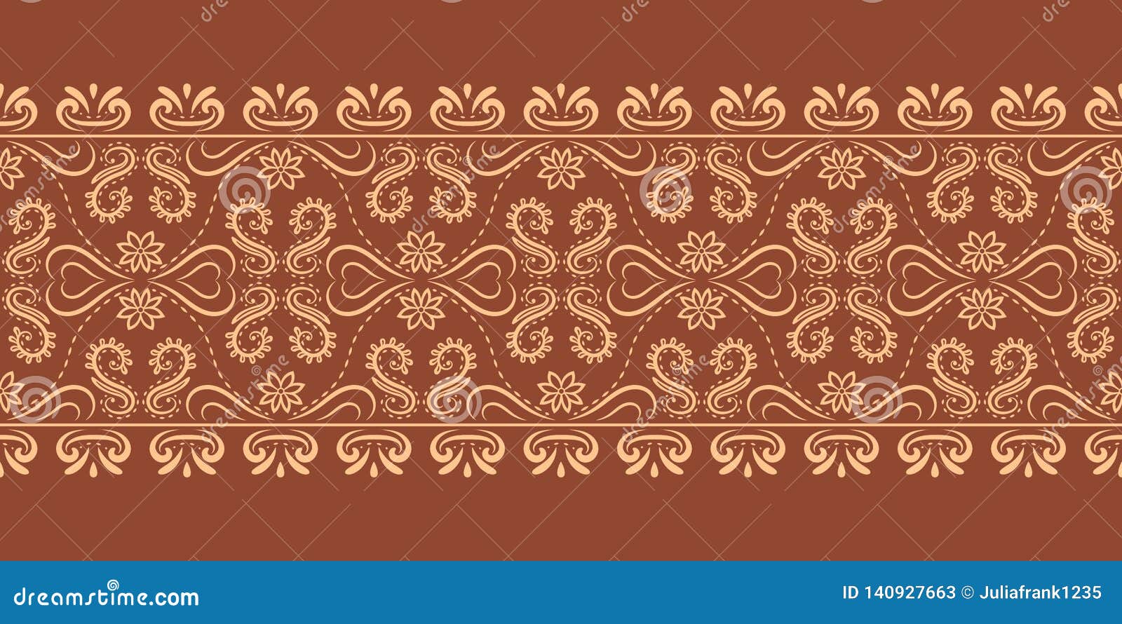 Vector Flourish Baroque Border Repeat Pattern Stock Vector ...