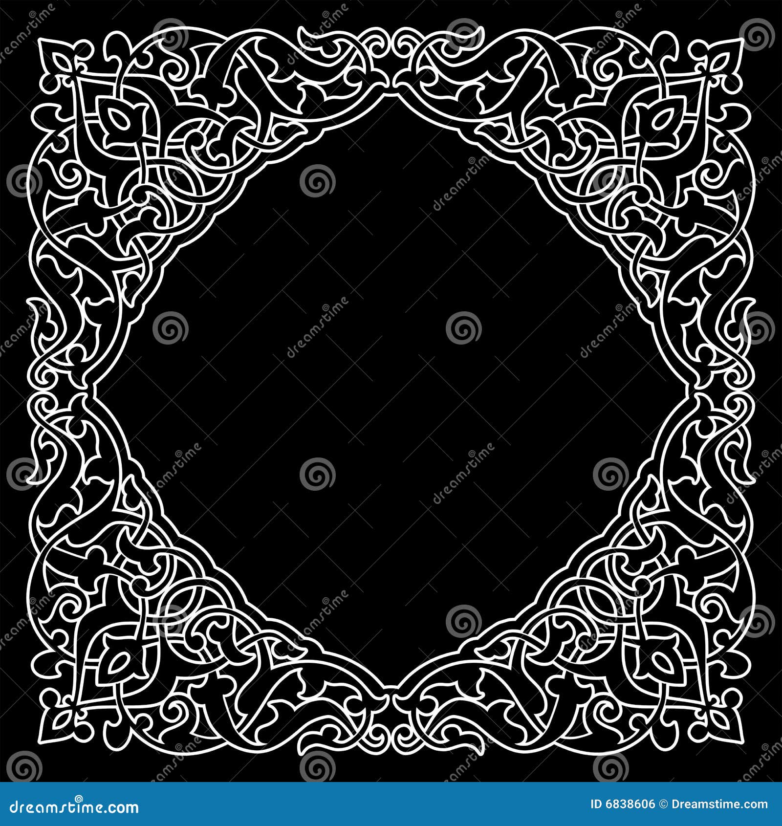 Vector flourish border stock vector. Illustration of retro - 6838606