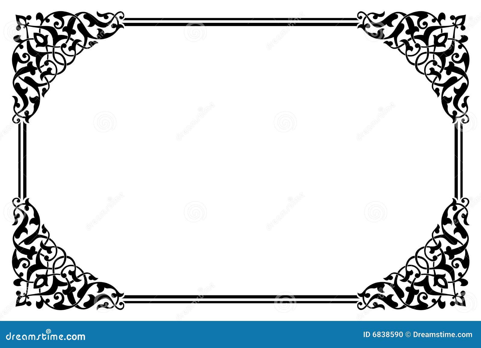 Vector Flourish Damask Border Stock Vector - Illustration of grunge ...