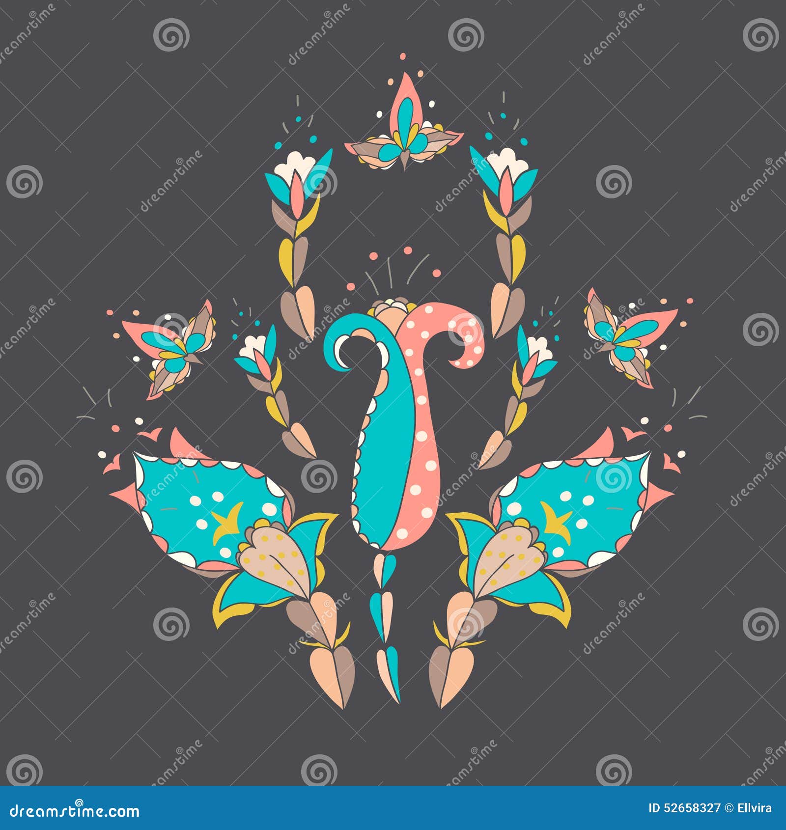 Vector flover illustration stock vector. Illustration of flower - 52658327