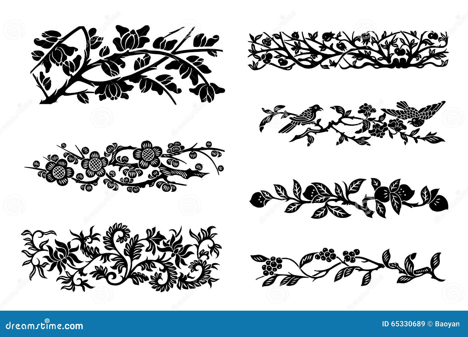 Vector flower branch decor stock vector. Illustration of isolated ...