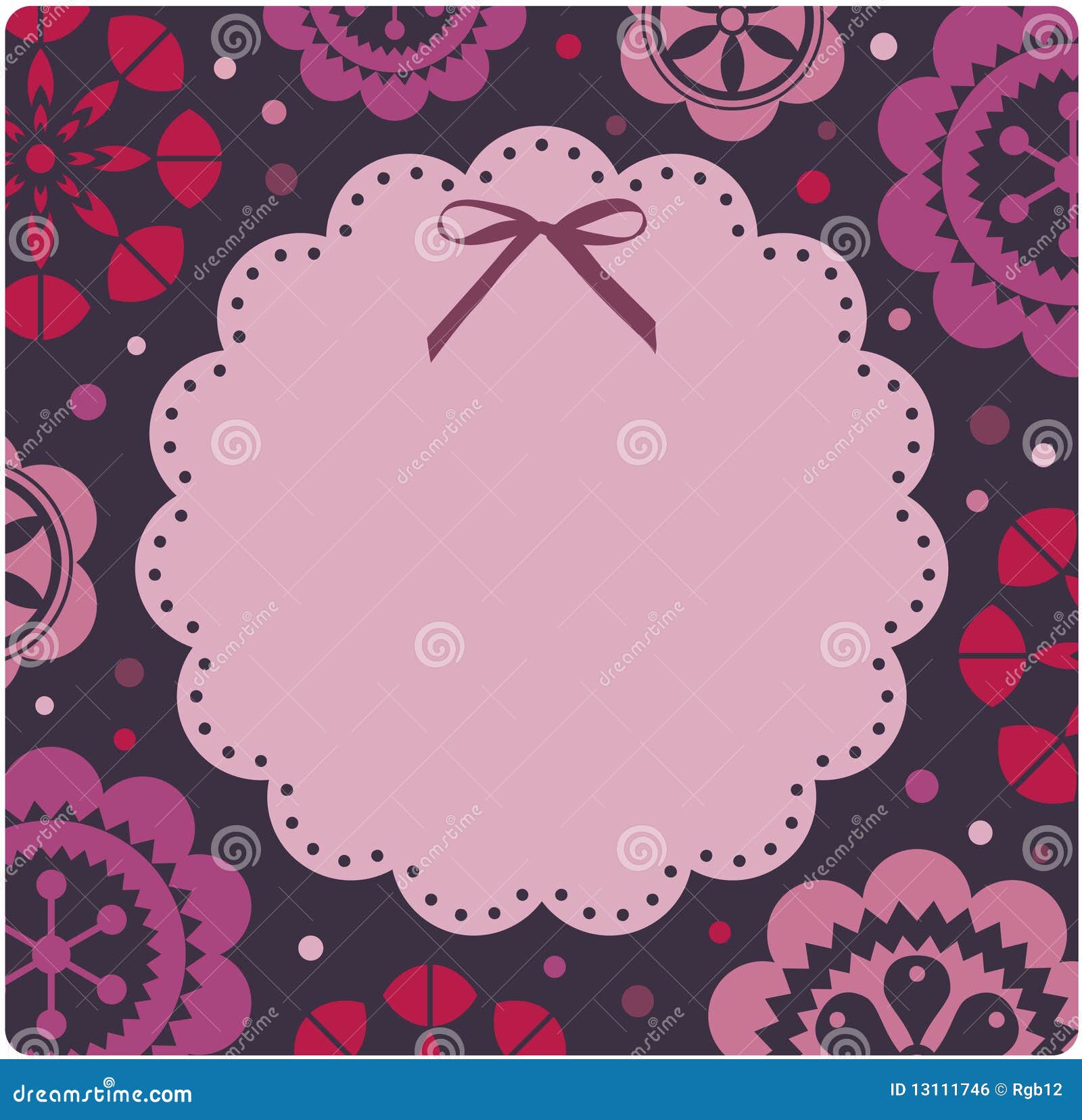 Vector flower card design stock vector. Illustration of ribbon - 13111746