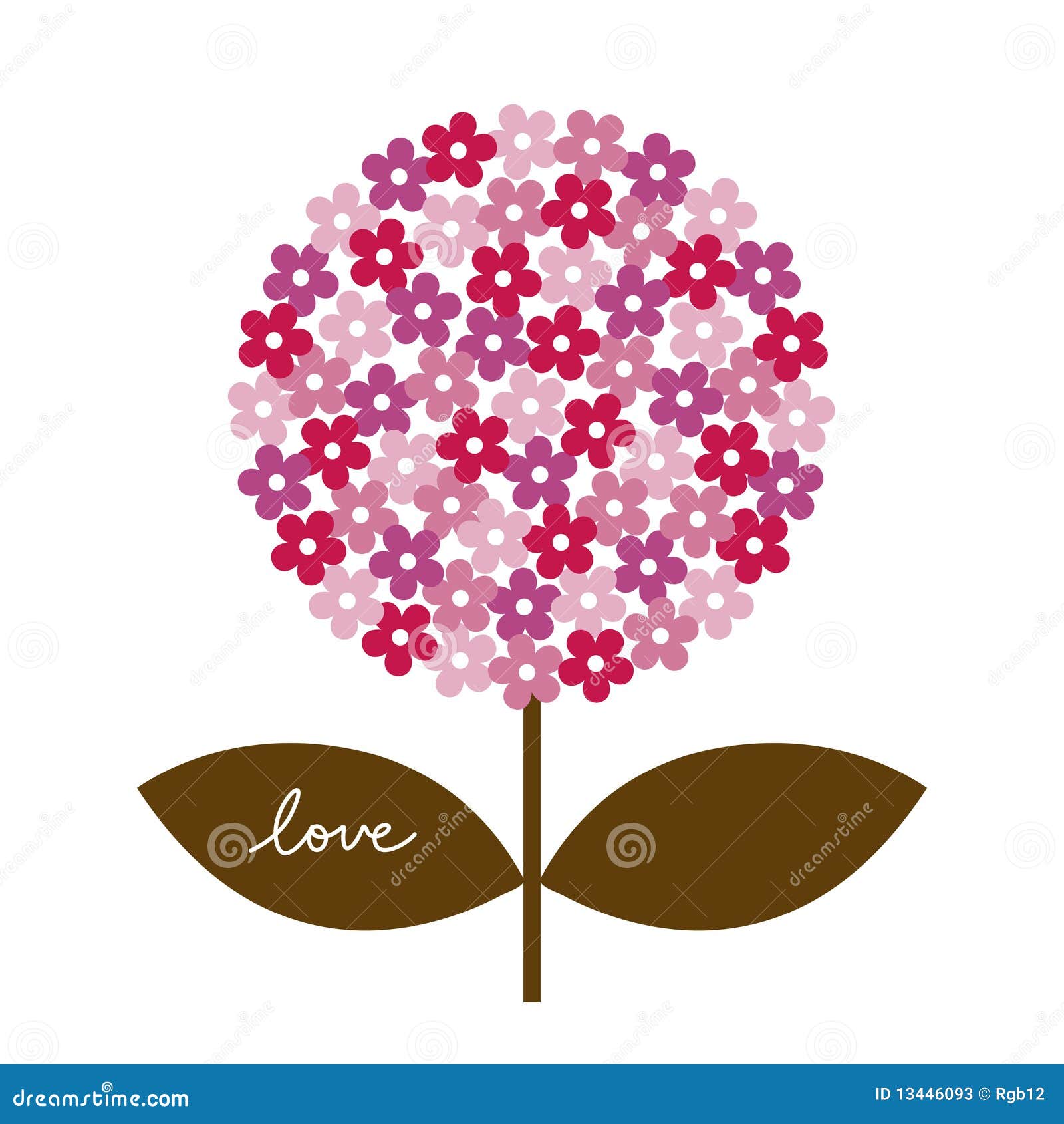 Vector flower card design stock vector. Illustration of bunch - 13446093