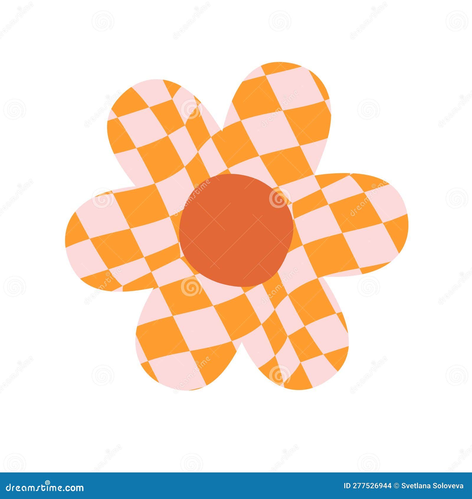 Vector Flower with Checkered Texture Pattern Stock Vector ...