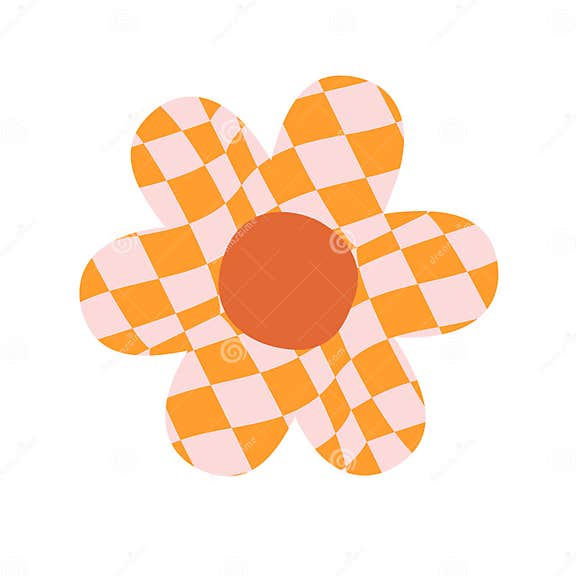 Vector Flower with Checkered Texture Pattern Stock Vector ...