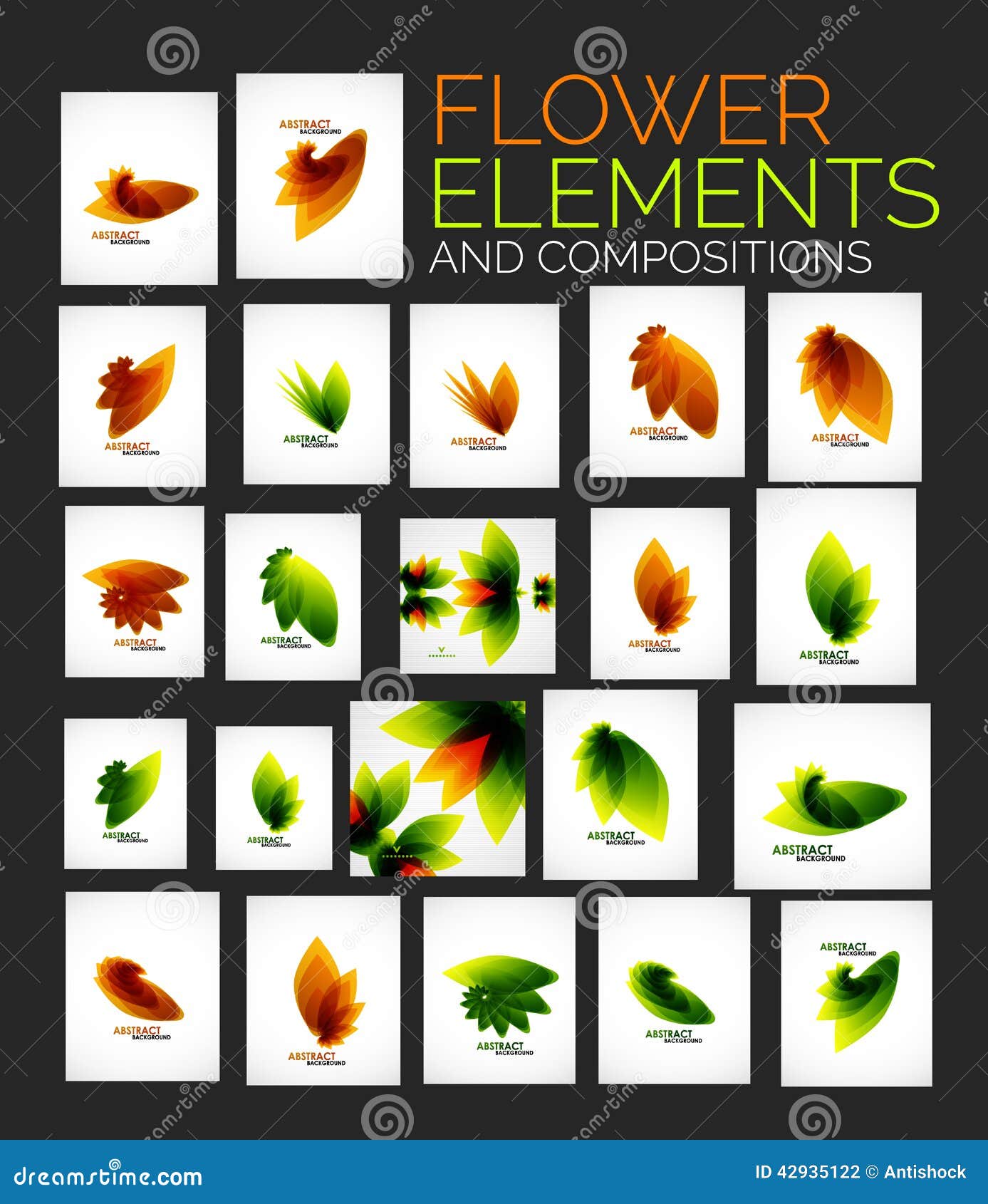 Vector flower elements set stock vector. Illustration of colorful ...