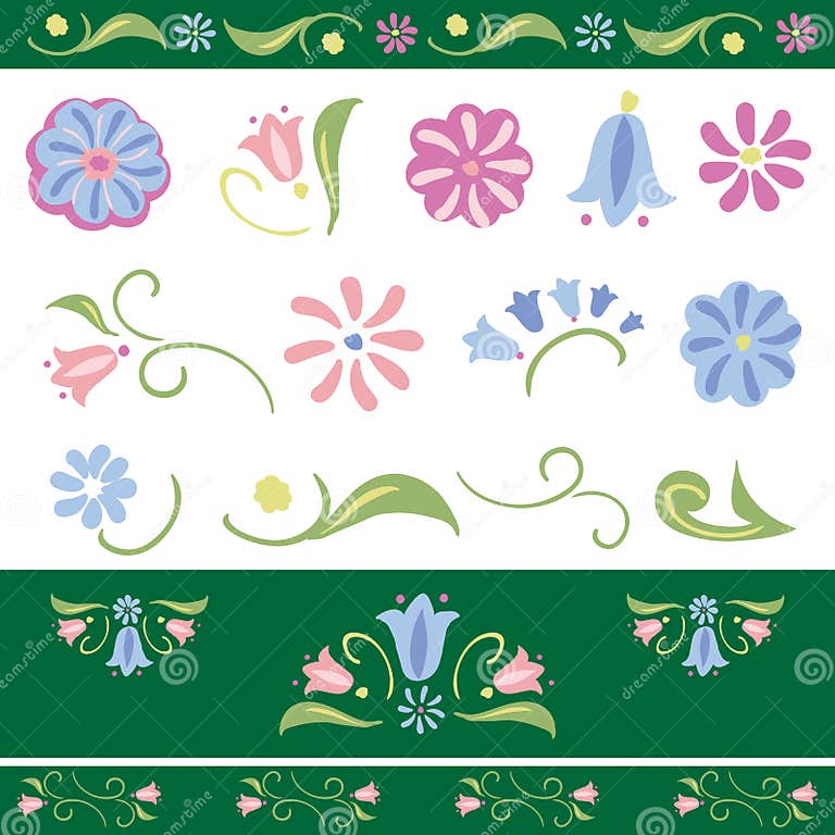 Vector Flower elements set stock vector. Illustration of motive - 71864689