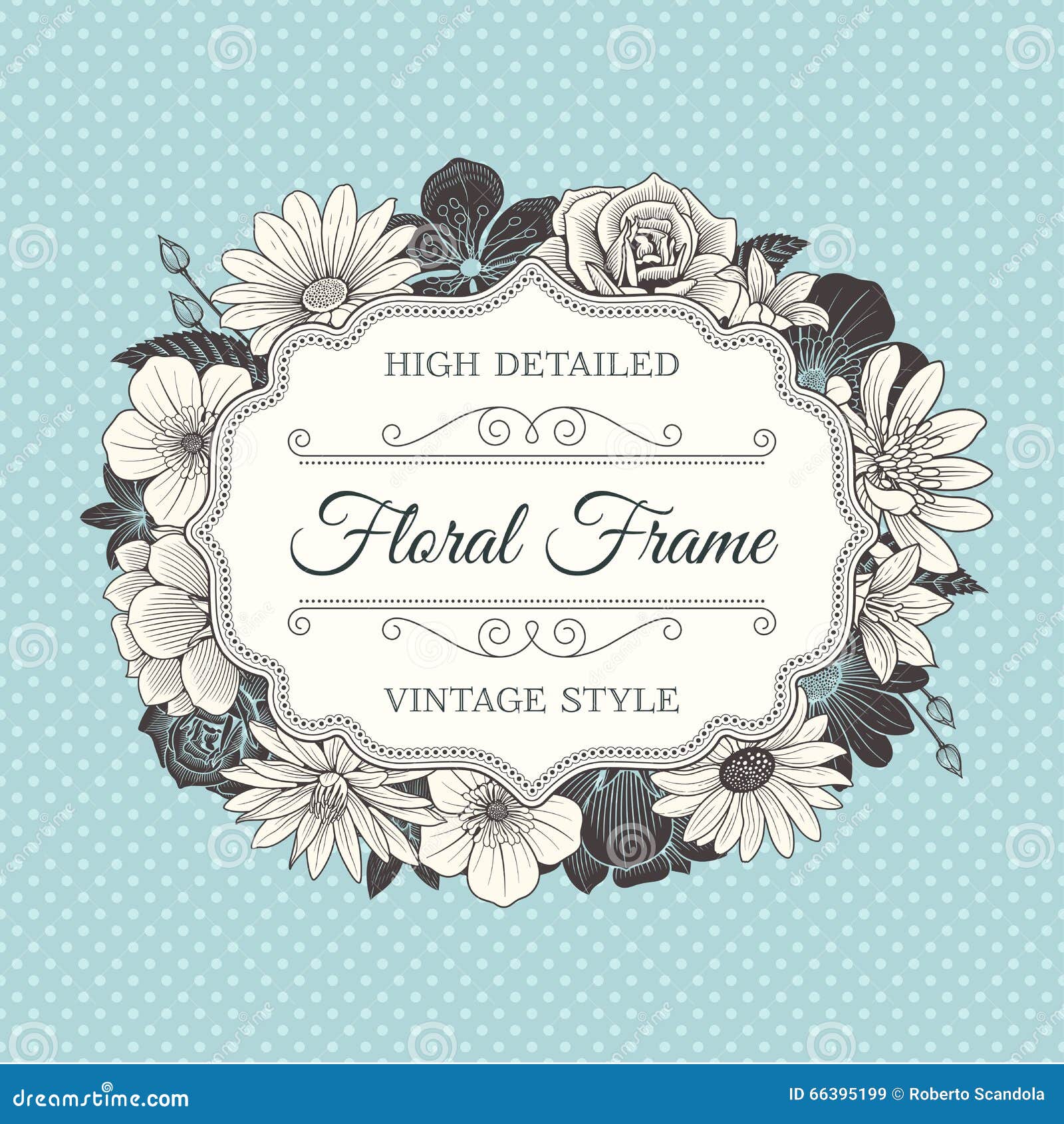Vector Flower Frame label stock vector. Illustration of celebrate ...