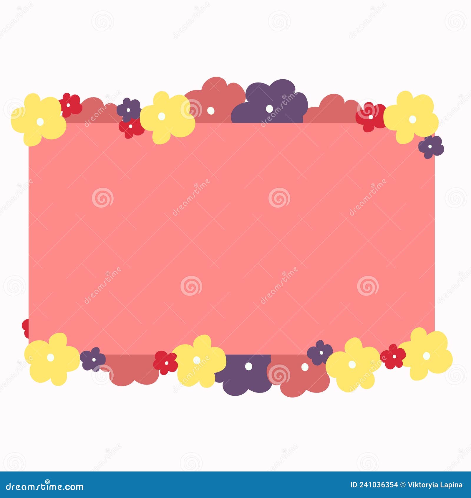 Vector Flower Frame with Text Space Stock Vector - Illustration of ...
