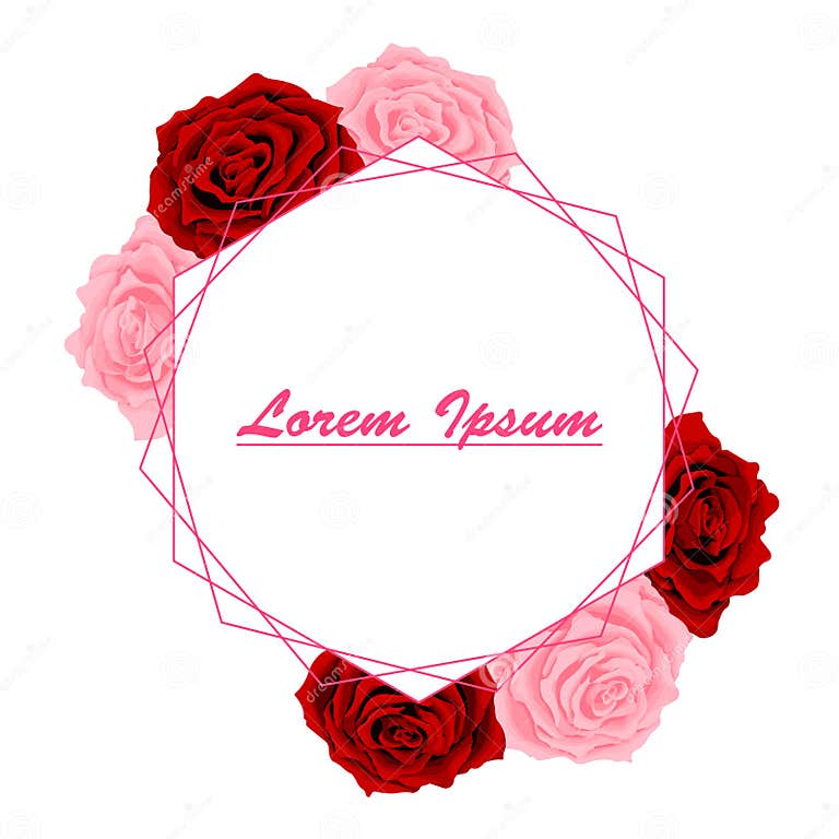 Vector Flower Frame with Text Space Stock Vector - Illustration of ...