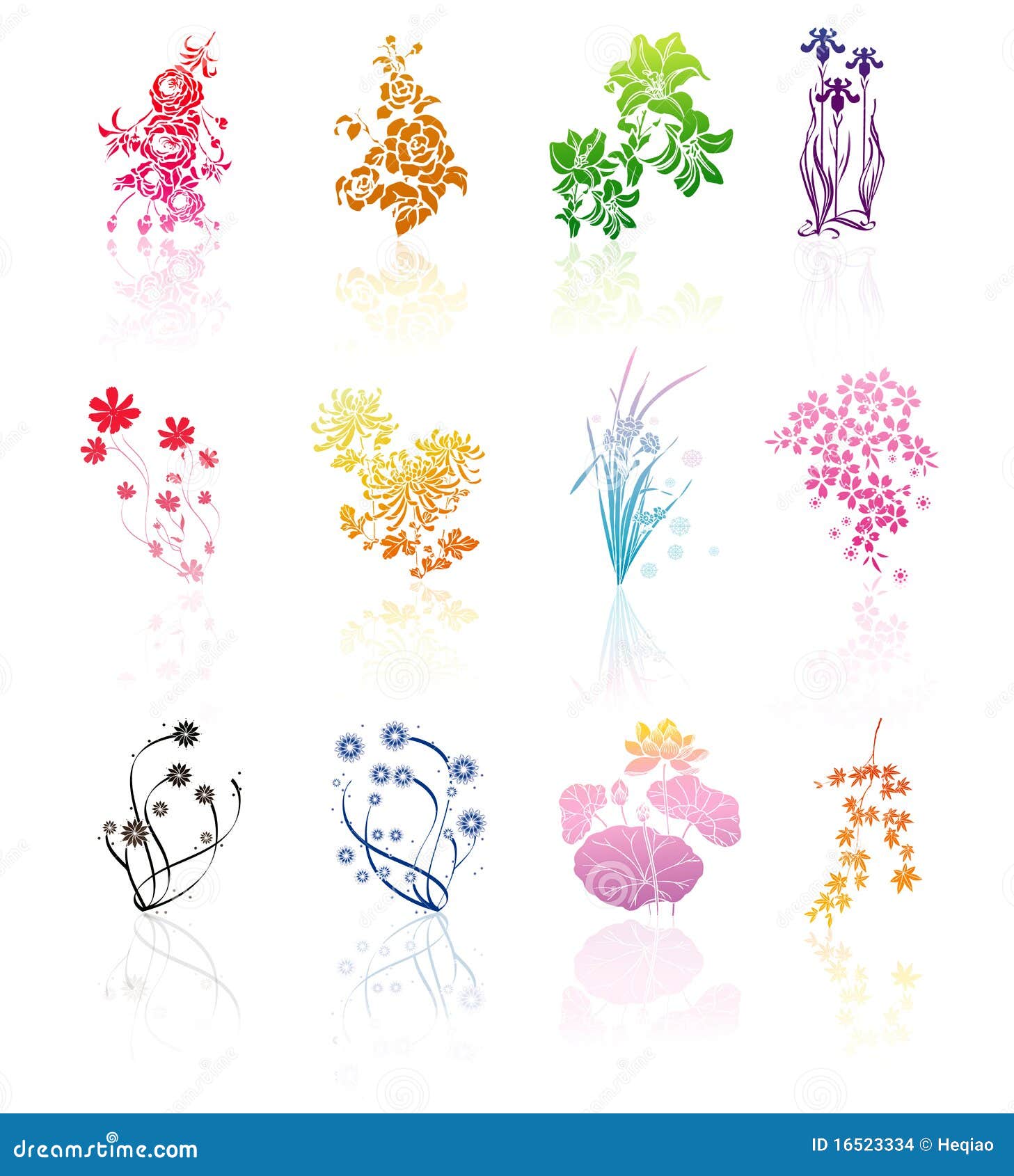 Vector flower Group stock illustration. Illustration of plant - 16523334