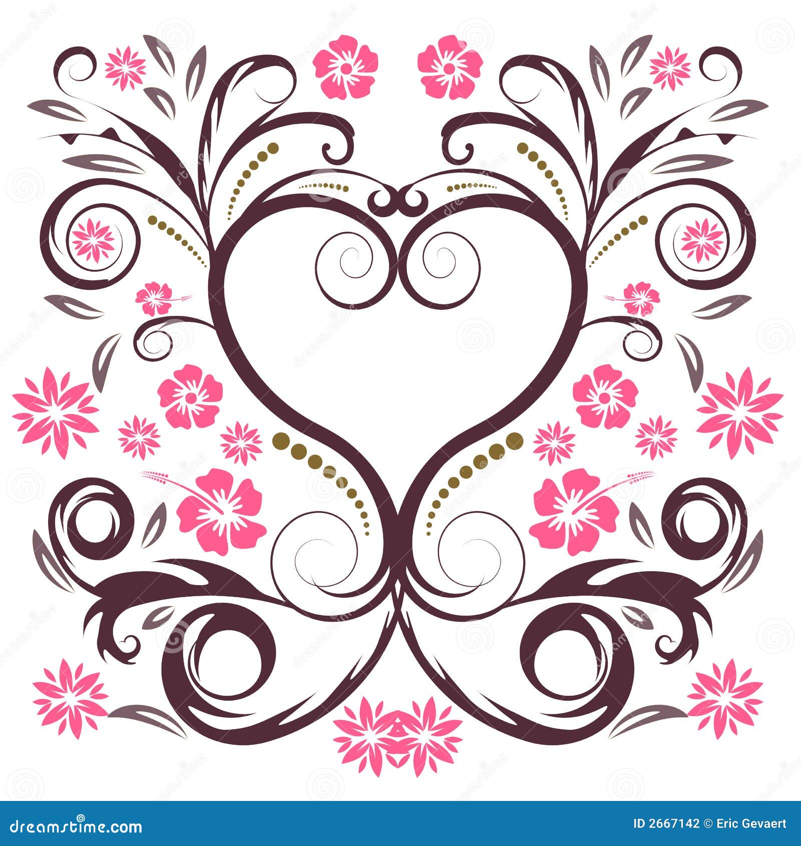 Vector flower heart stock vector. Illustration of contour - 2667142