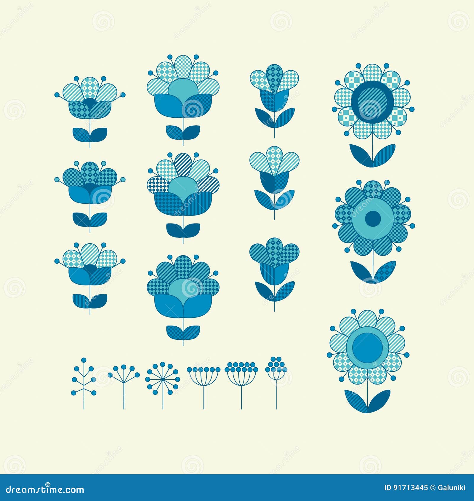 Vector Flower Horizontal Design Element Stock Vector - Illustration of ...