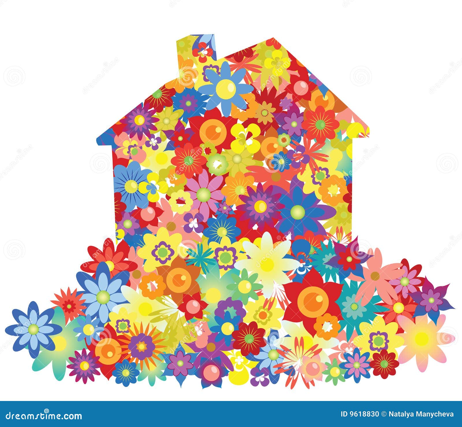 Vector flower house stock vector. Illustration of graphic - 9618830