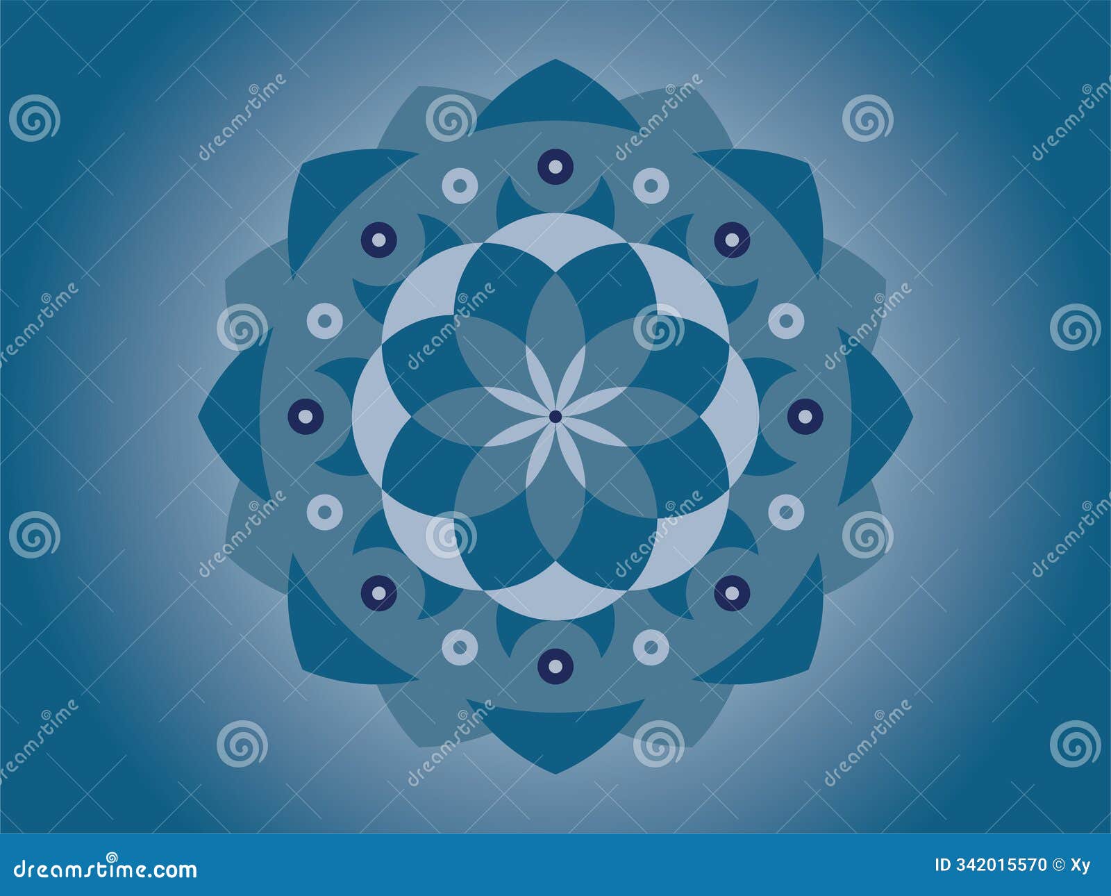 Blue vector flower stock illustration. Illustration of nature - 342015570