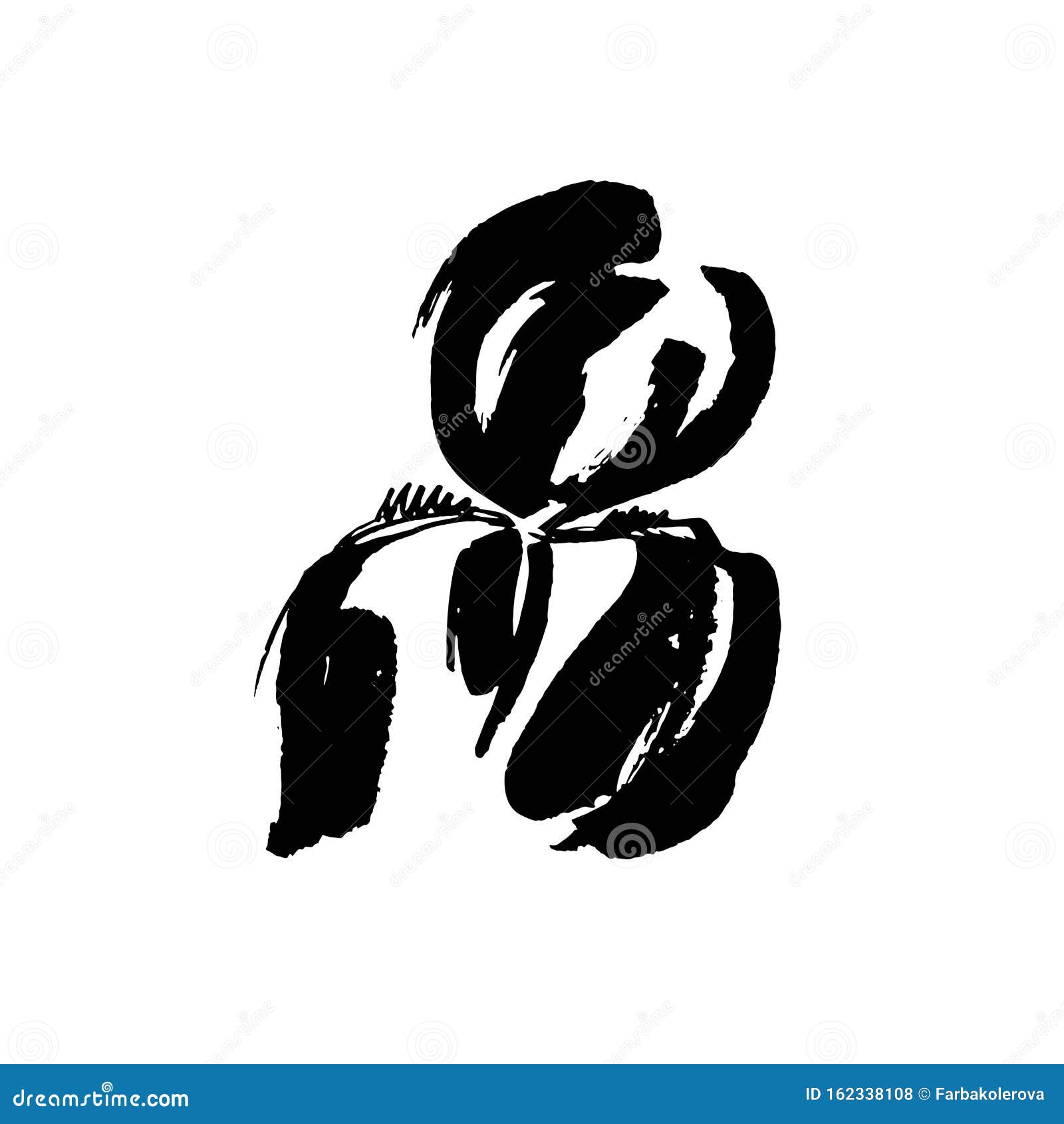 Vector Flower Logo. Floral Background. Calligraphy Ink Stock ...