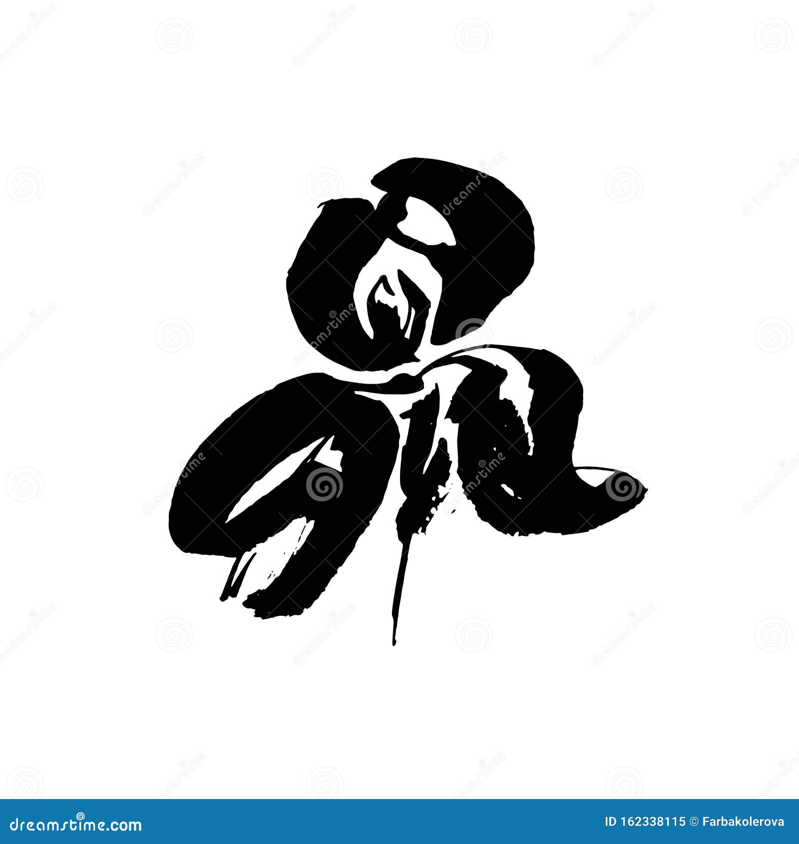 Vector Flower Logo. Floral Background. Calligraphy Ink Stock ...