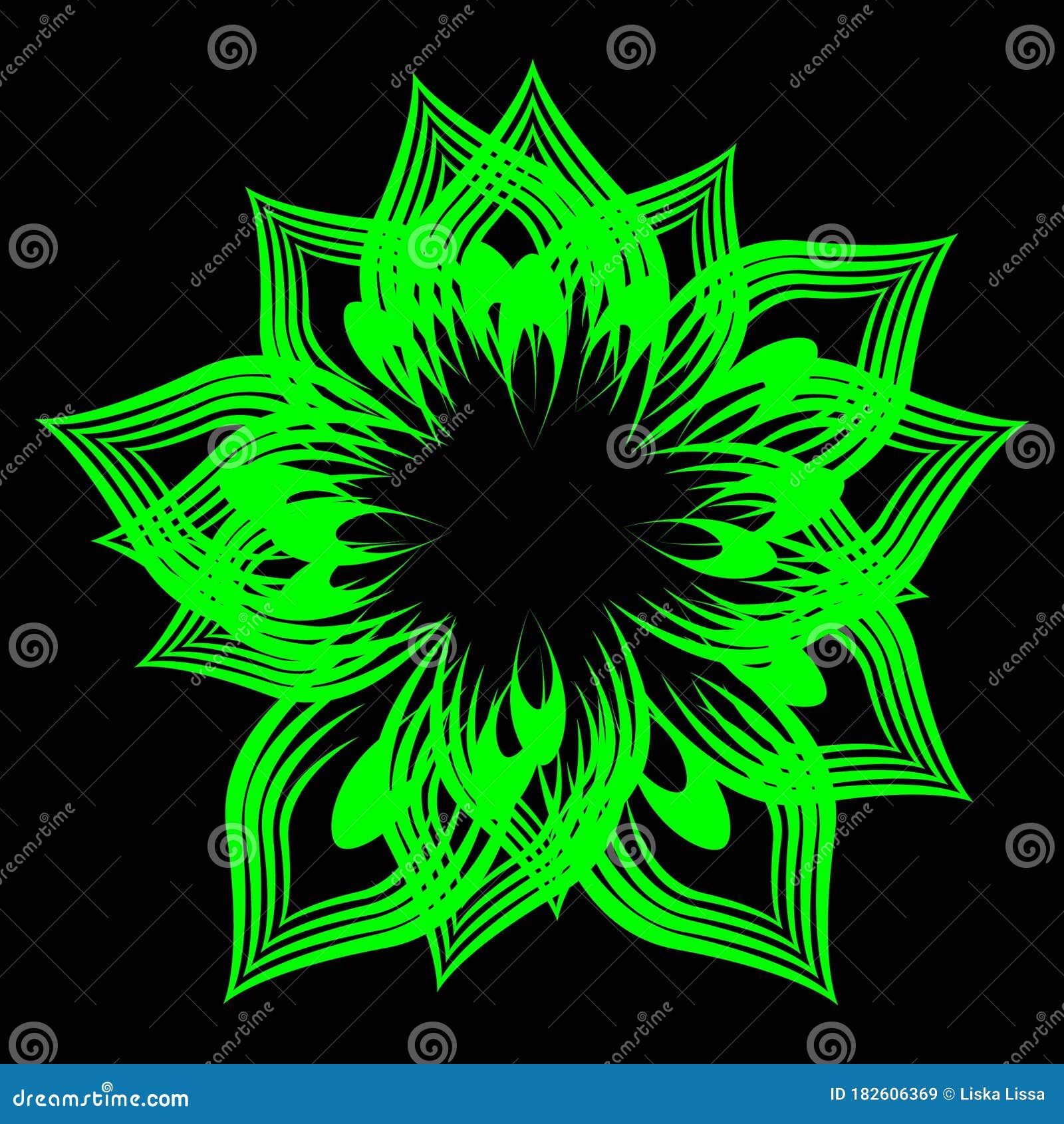Green neon stock vector. Illustration of floral, color - 182606369
